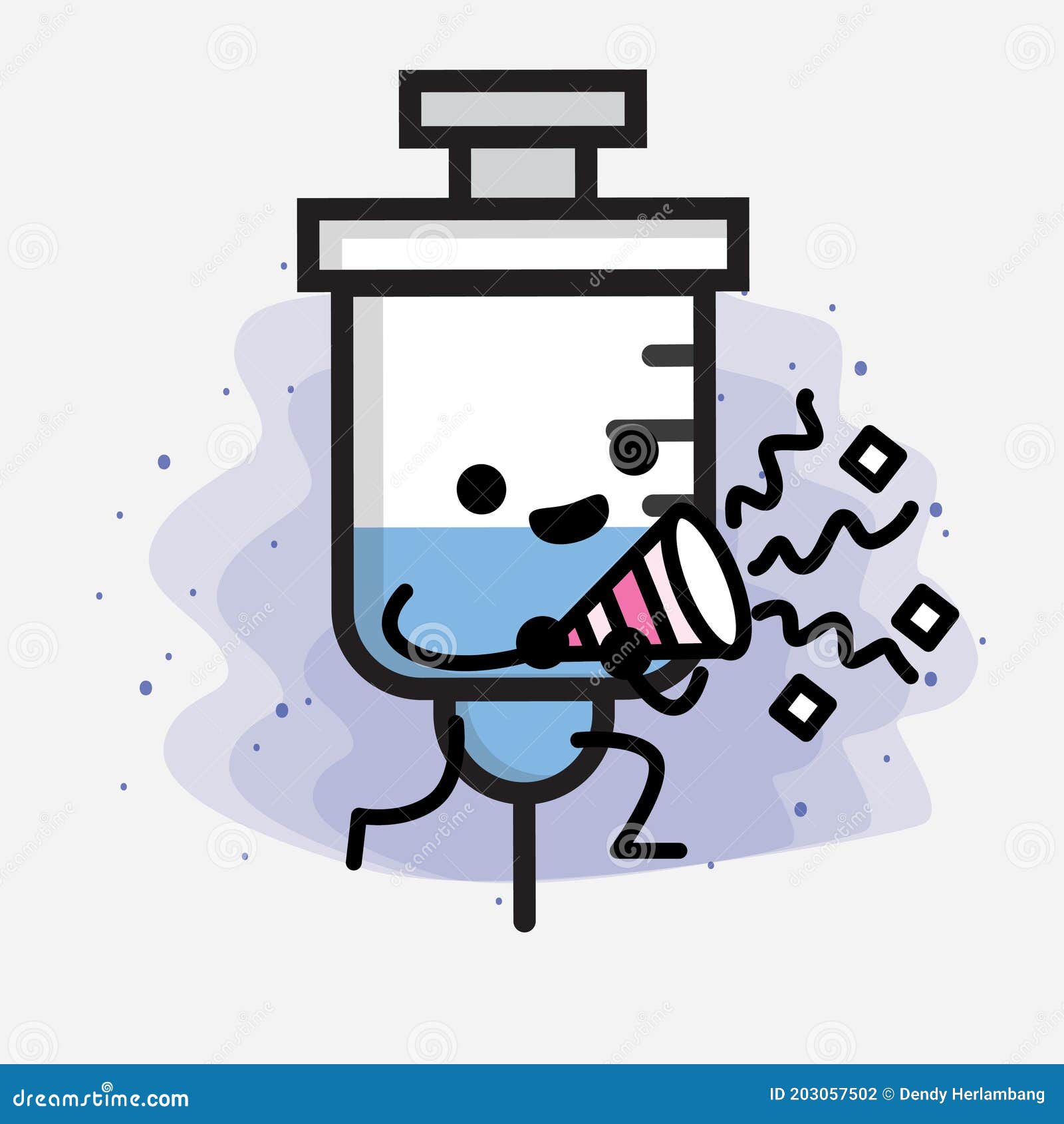 Cute Medical Syringe Vector Icon Illustration Stock Vector ...