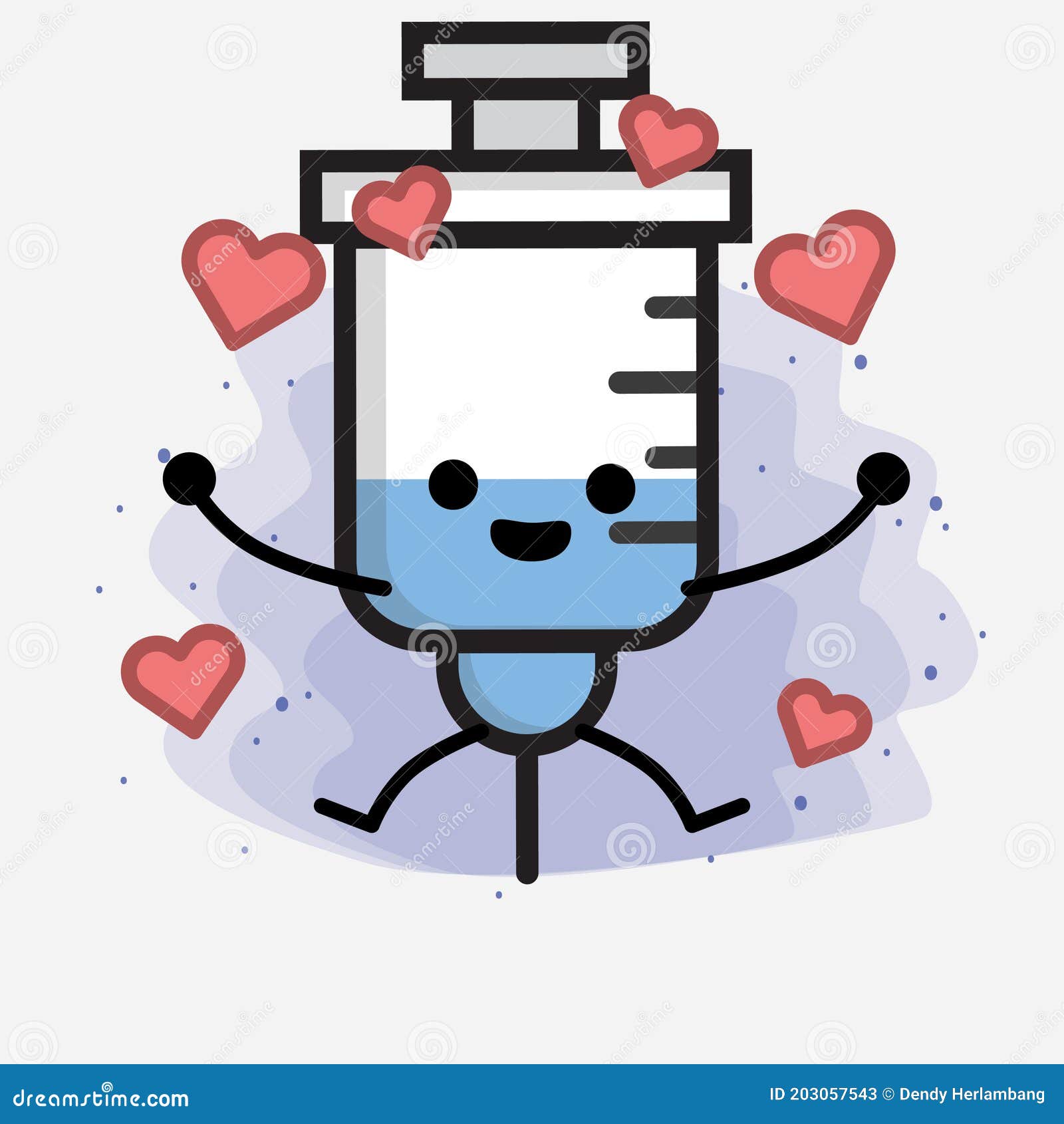 Cute Medical Syringe Vector Icon Illustration Stock Illustration ...