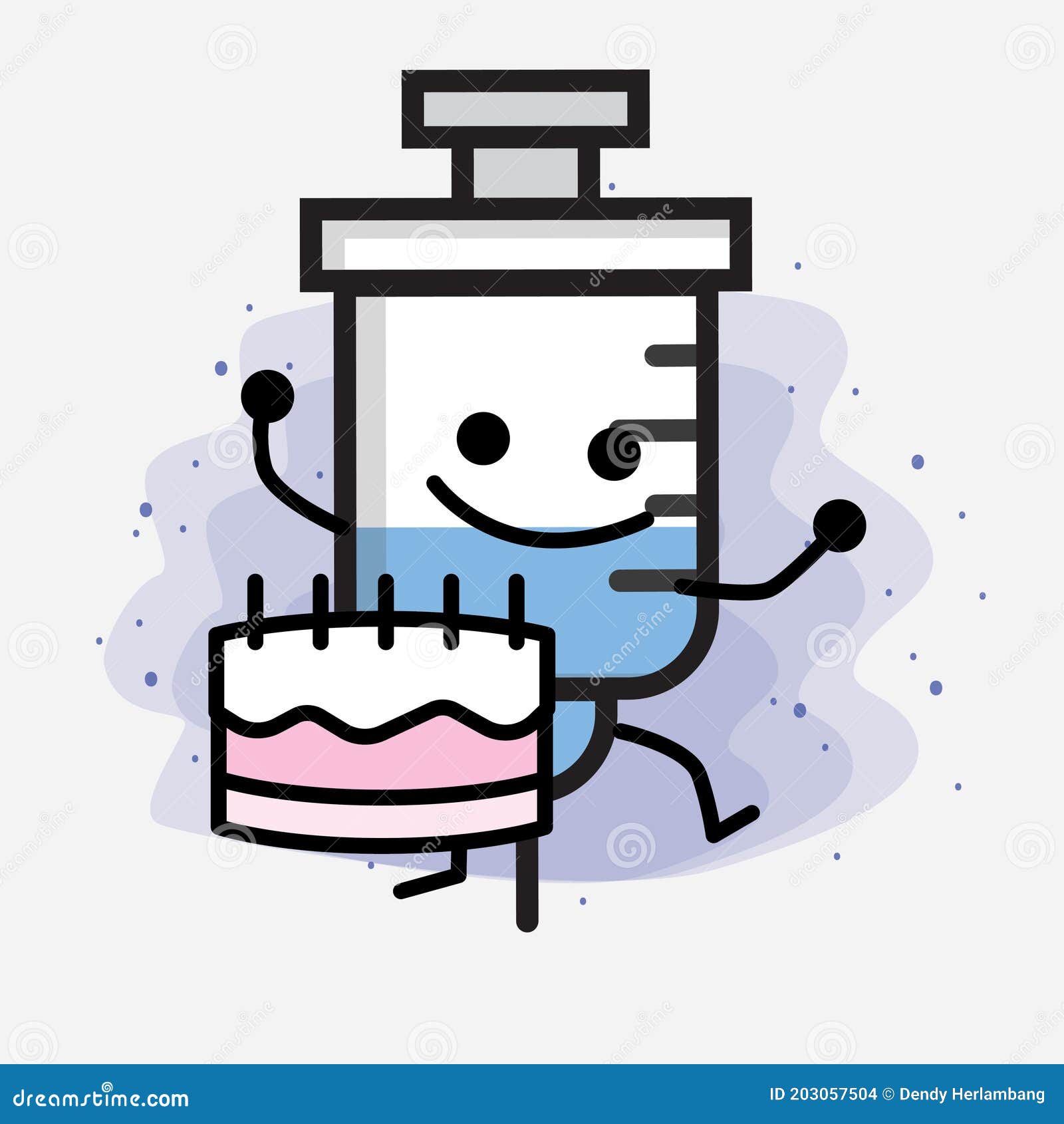 Cute Medical Syringe Vector Icon Illustration Stock Vector ...