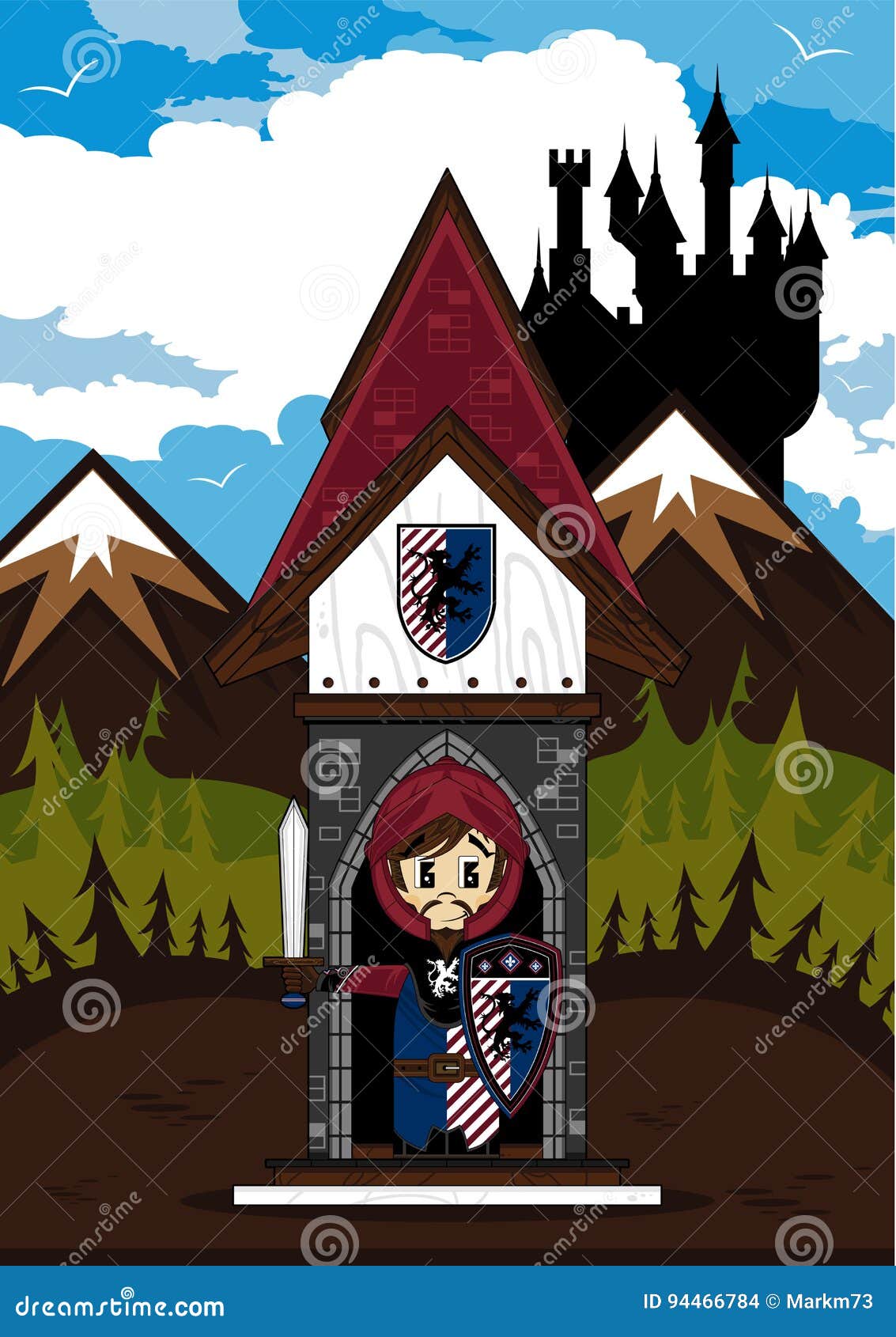 Cute Medieval Knight stock vector. Illustration of crusaderknight ...