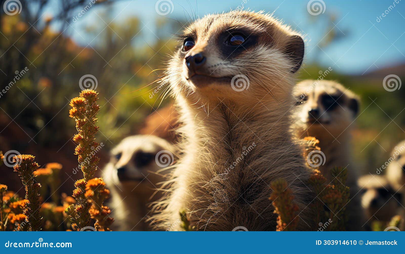 Cute Meerkat Looking Outdoors, Small Mongoose in Nature Beauty ...