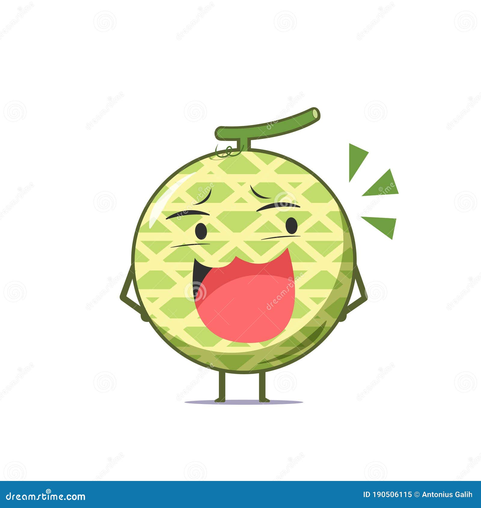 Cute Melon Character Mocking Face Isolated On White Background. Melon ...
