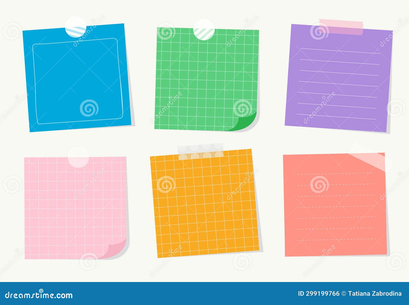 Cute memo template. stock vector. Illustration of page - 299199766