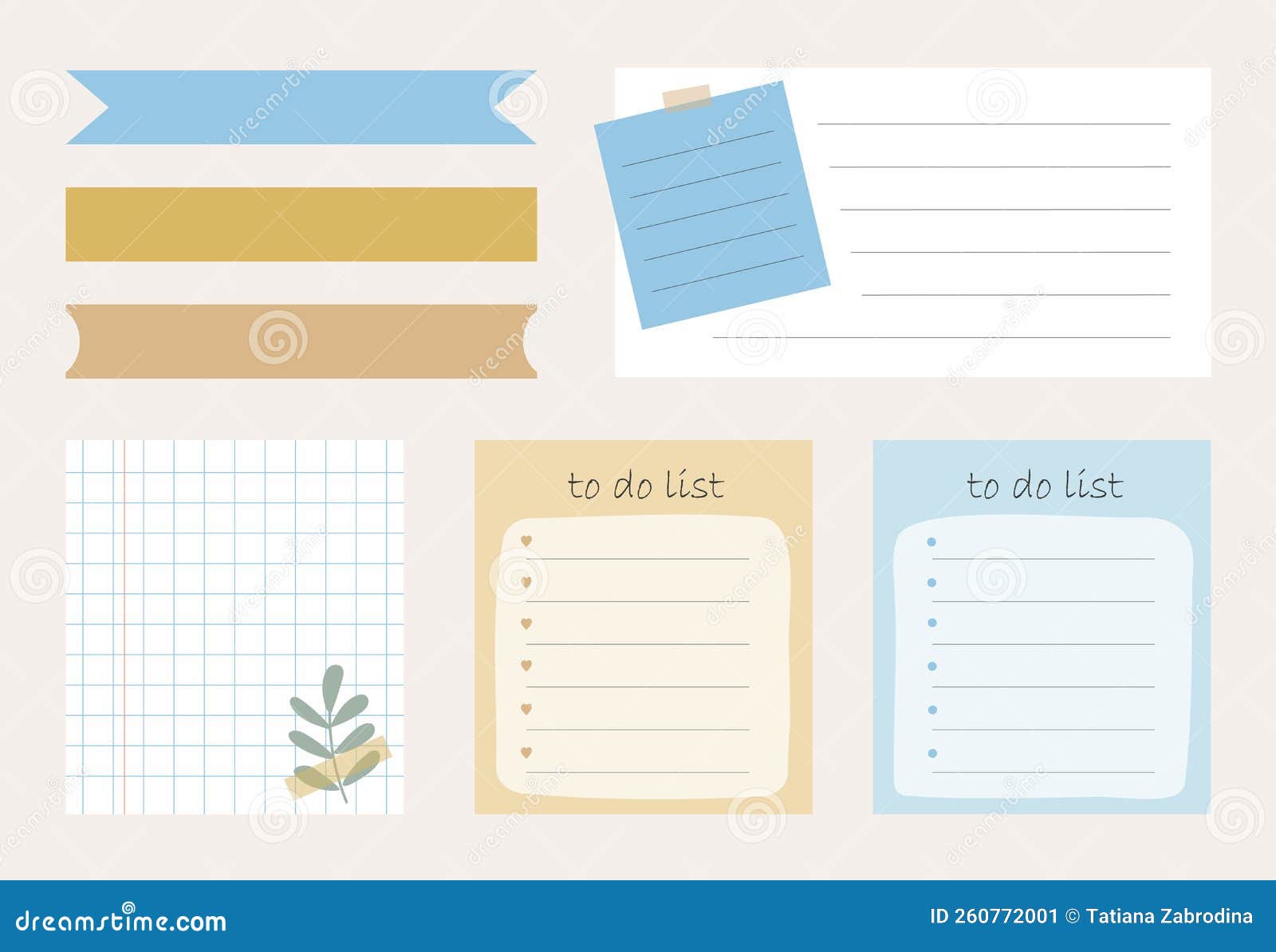 Cute memo template. stock vector. Illustration of checklist - 260772001
