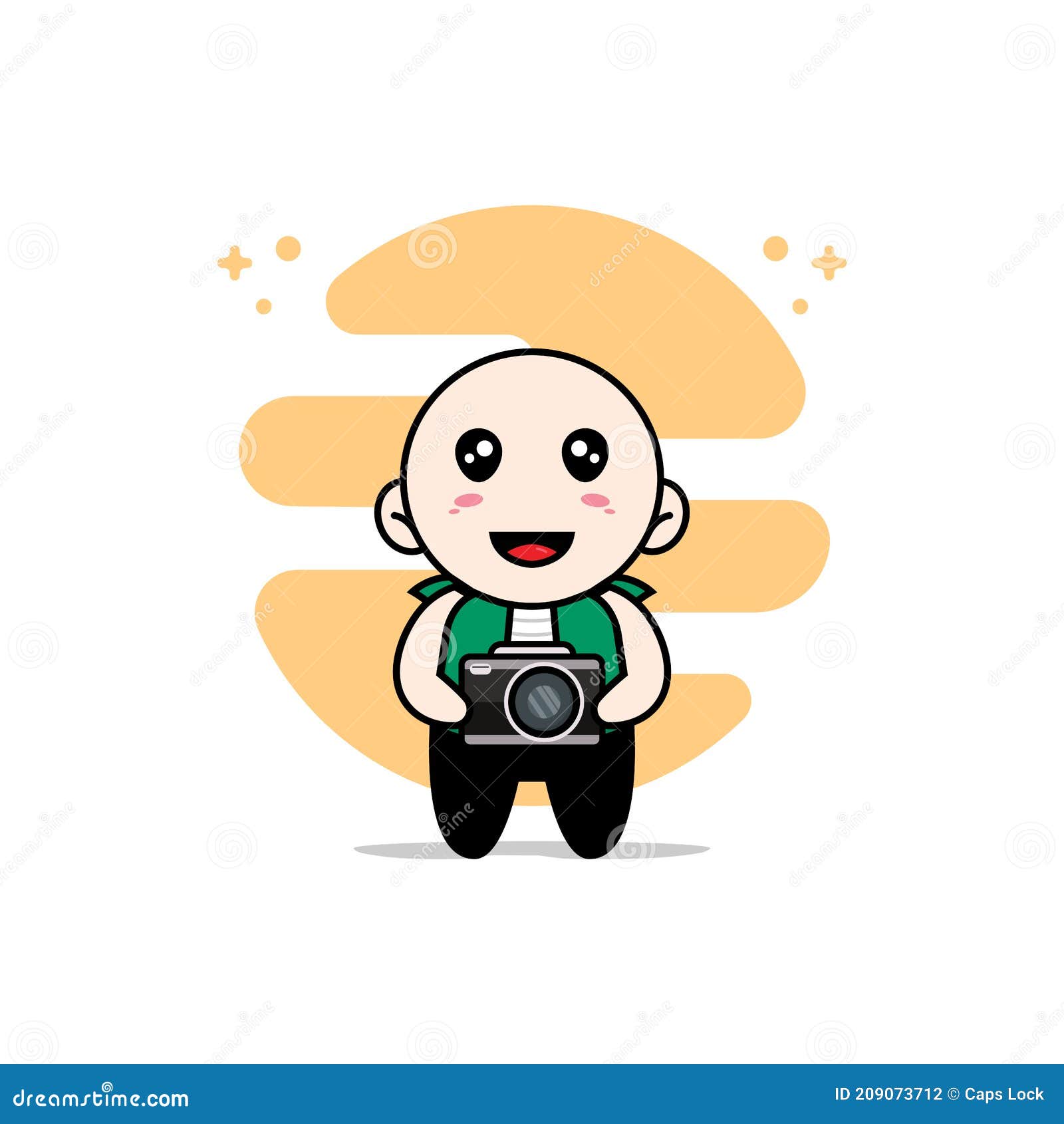 Cute Men Character Holding a Camera Stock Vector - Illustration of ...