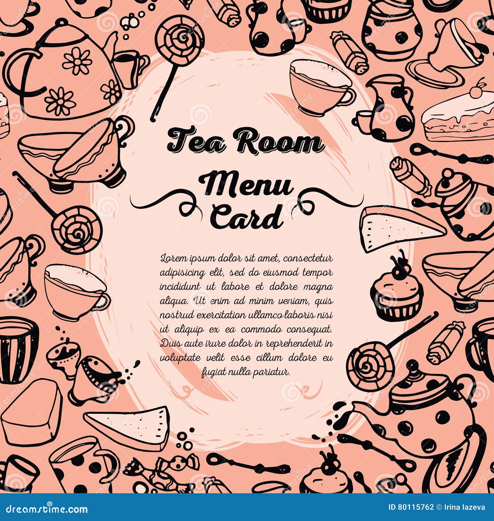 Cute Menu With Different Drinkables Cartoon Vector | CartoonDealer.com ...