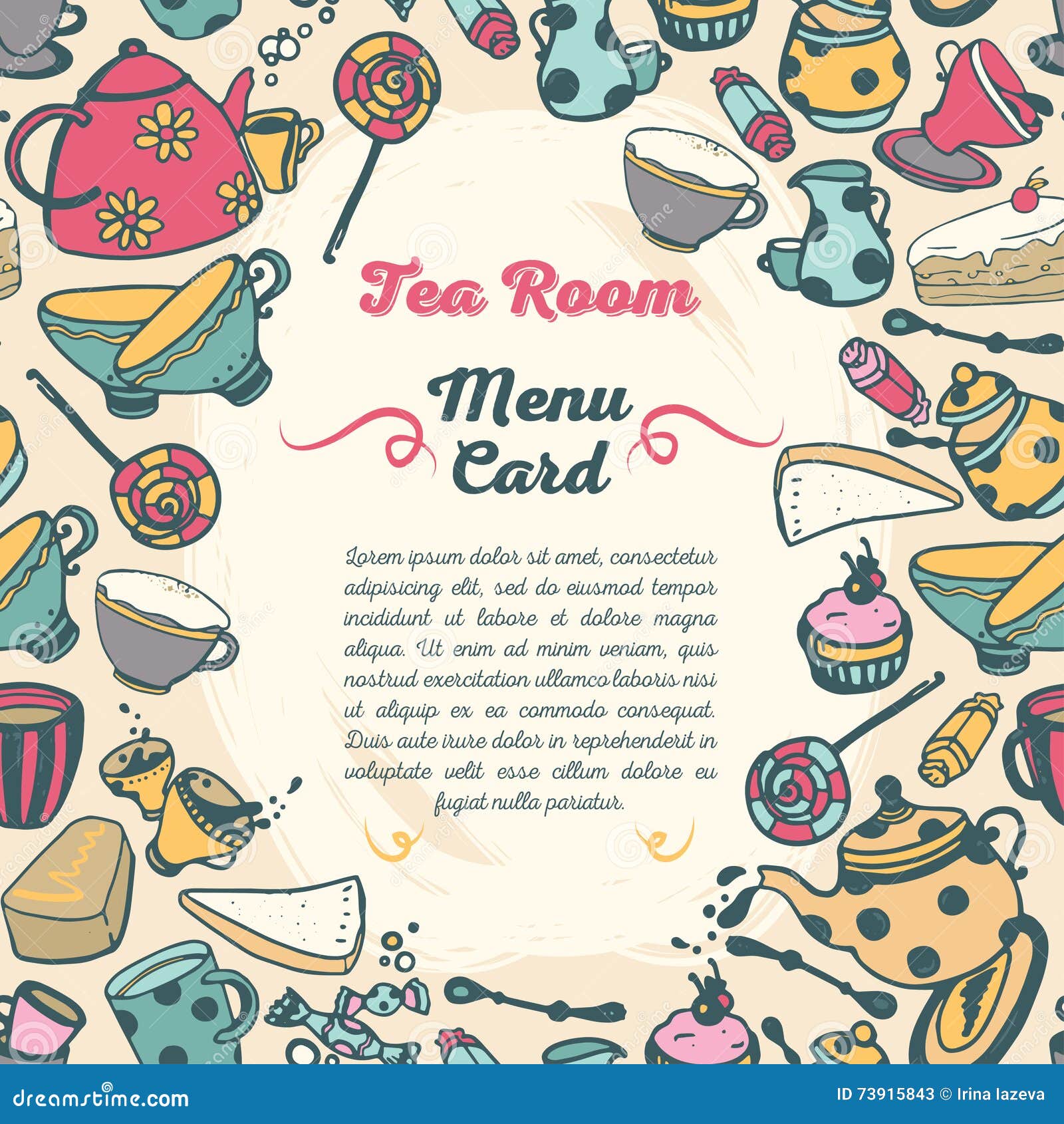 Cute Menu With Different Drinkables Cartoon Vector | CartoonDealer.com ...