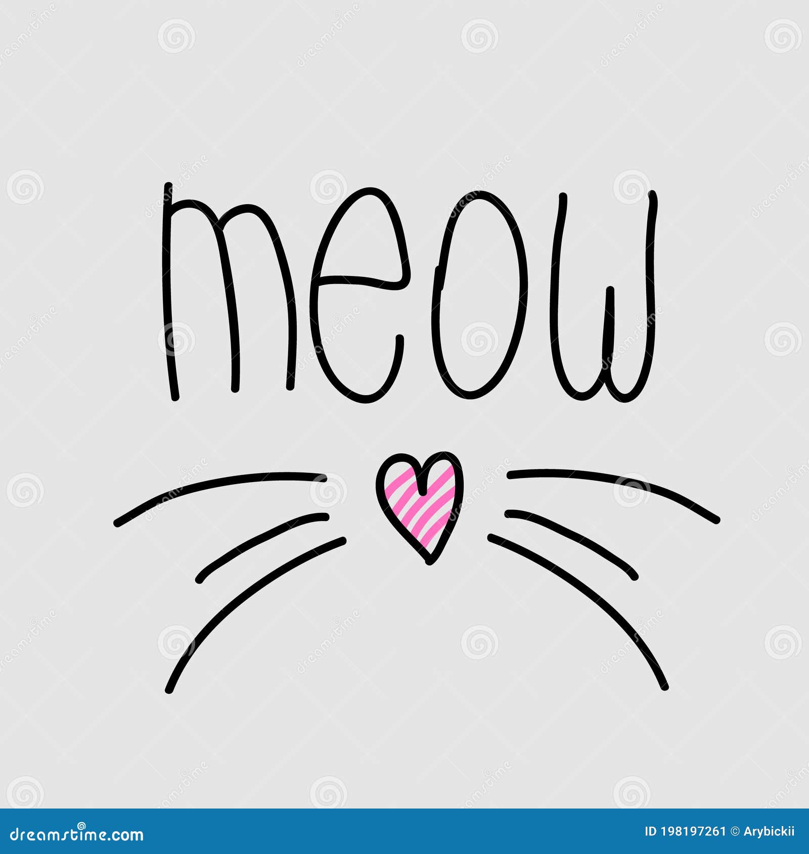 Cute Meow Cat Quotes. Vector Stock Vector - Illustration of animal ...