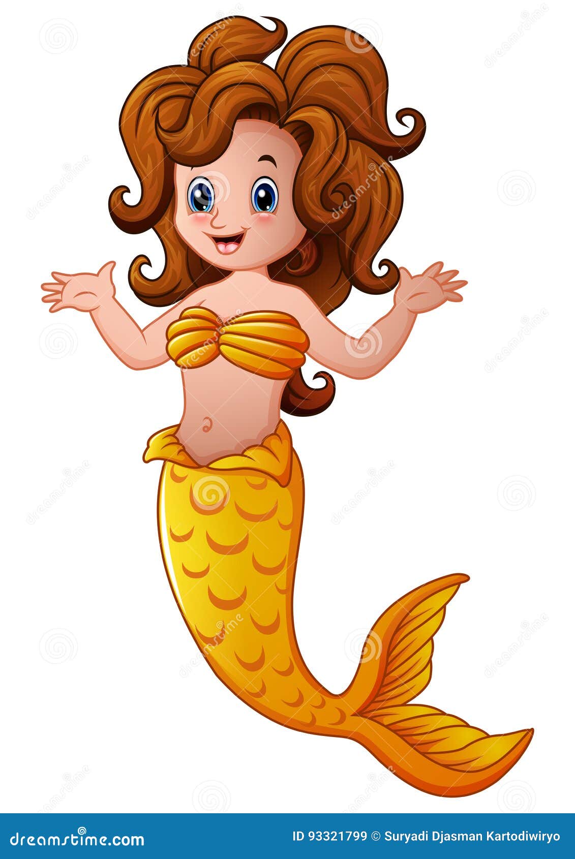 Cute mermaid cartoon stock vector. Illustration of human - 93321799
