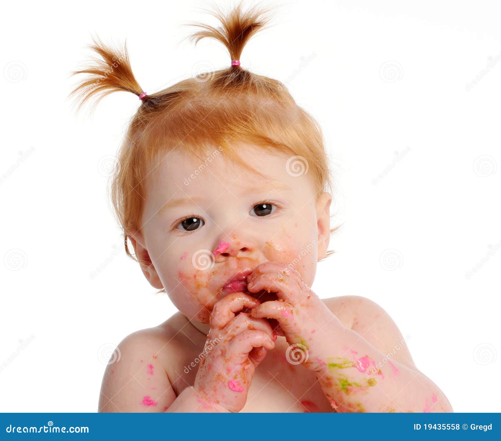 Cute messy baby stock photo. Image of hands, cake, cute - 19435558