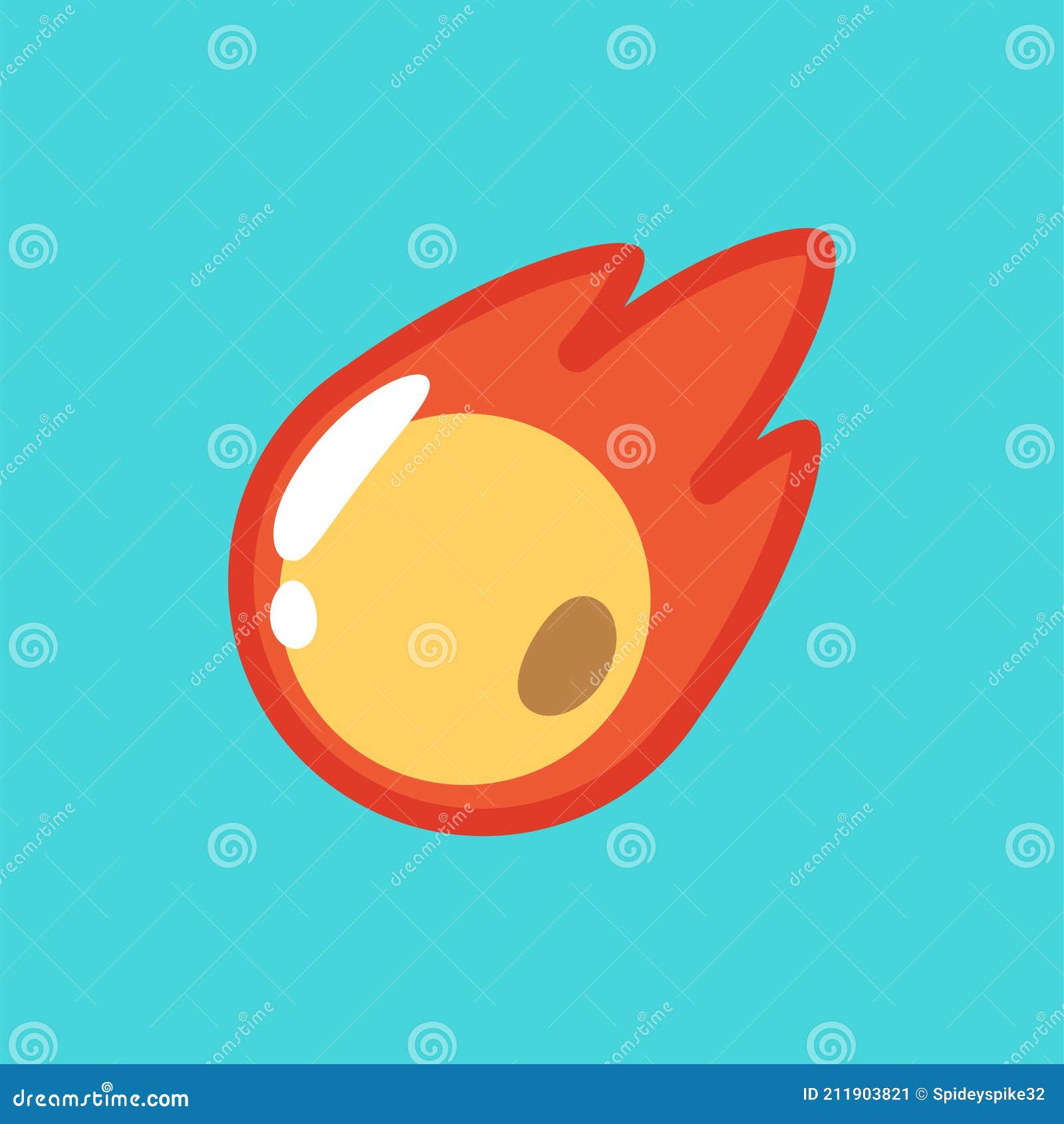 The Cute Meteor. Isolated Vector Illustration Stock Illustration ...