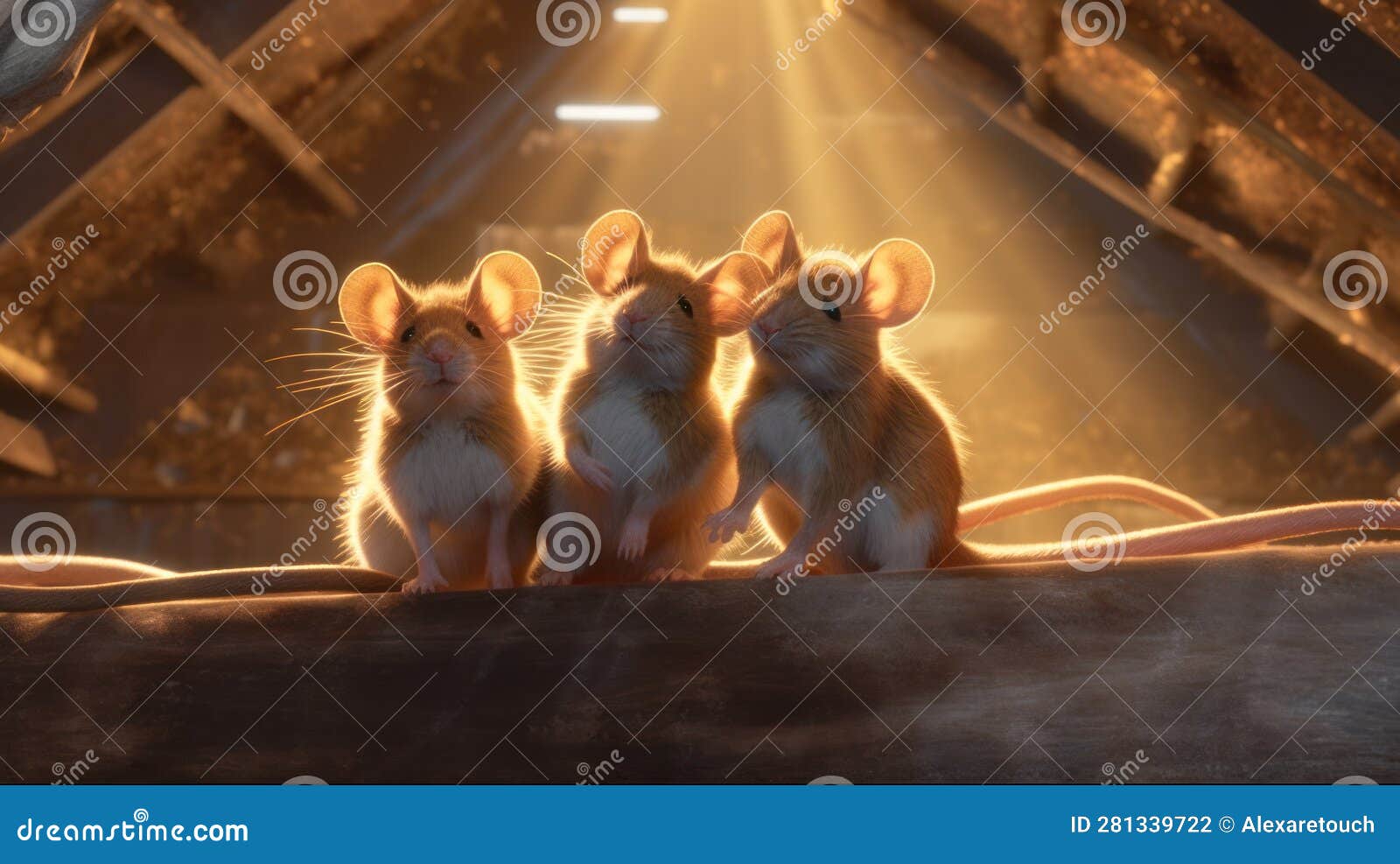 Cute Mice in the Barn on the Farm Stock Illustration - Illustration of ...