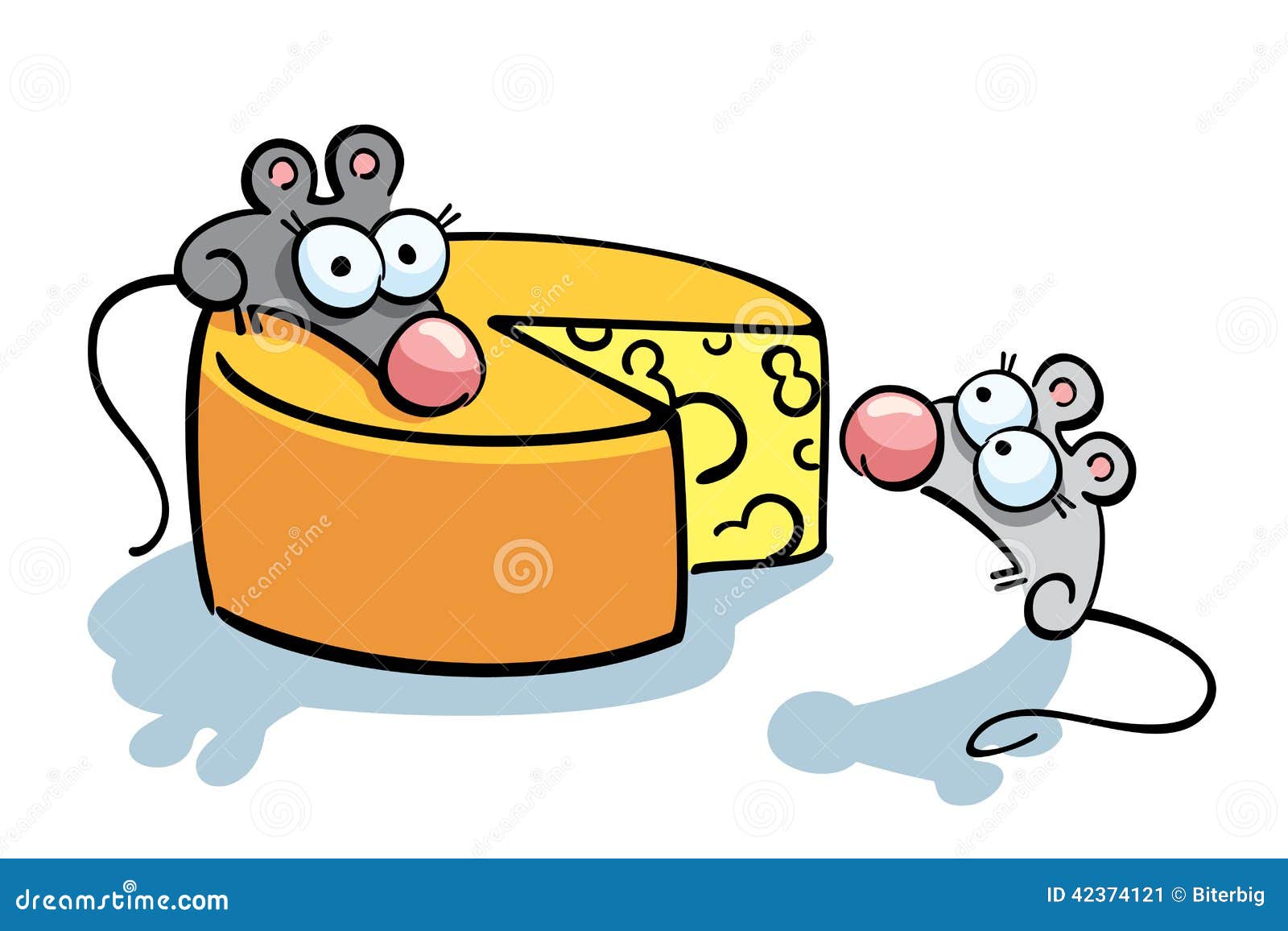 Cute mice and cheese stock vector. Illustration of animal - 42374121
