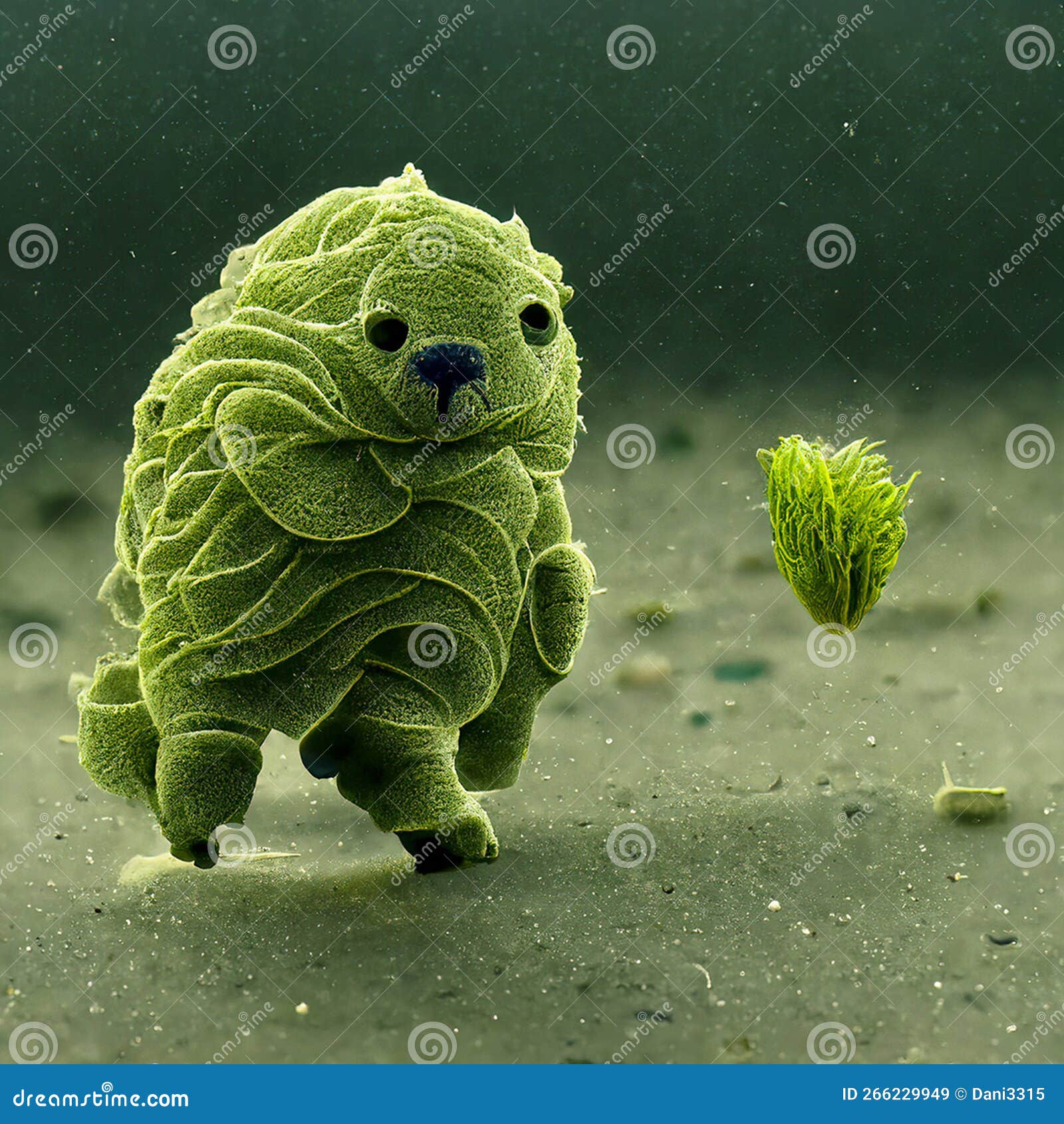 A Cute Microscopic Tardigrade Going for a Stroll through Some Algae ...