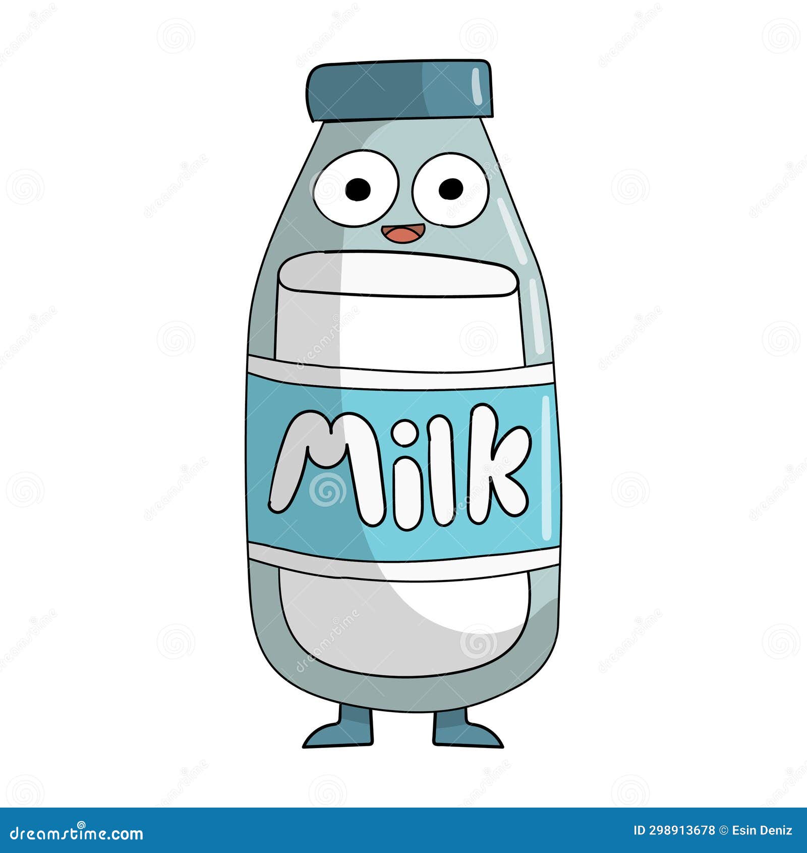 Cute Milk Cartoon Character Draw Stock Illustration - Illustration of ...