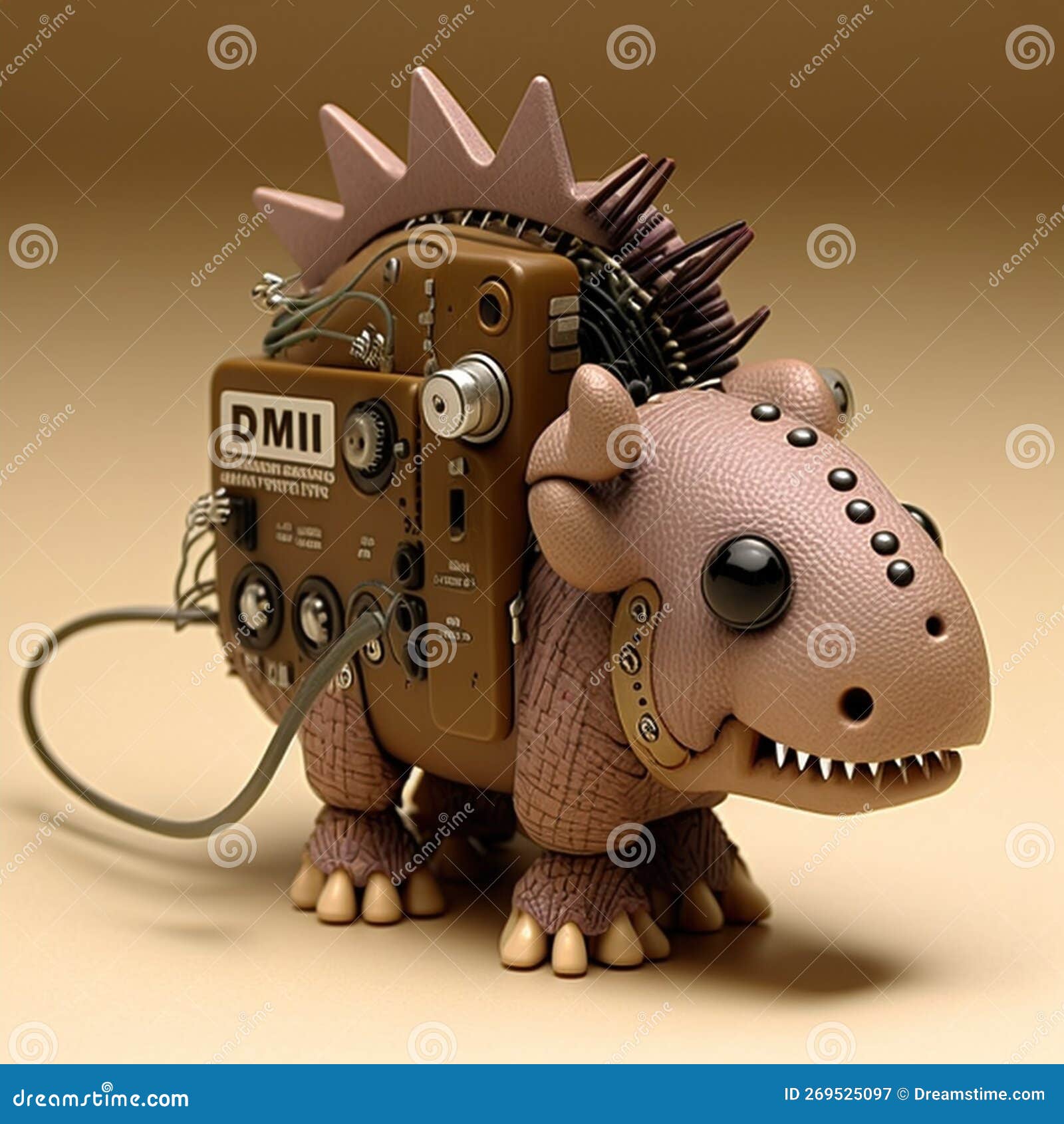 Cute Mini Electronic Engineer Dino 3d Stock Illustration - Illustration ...