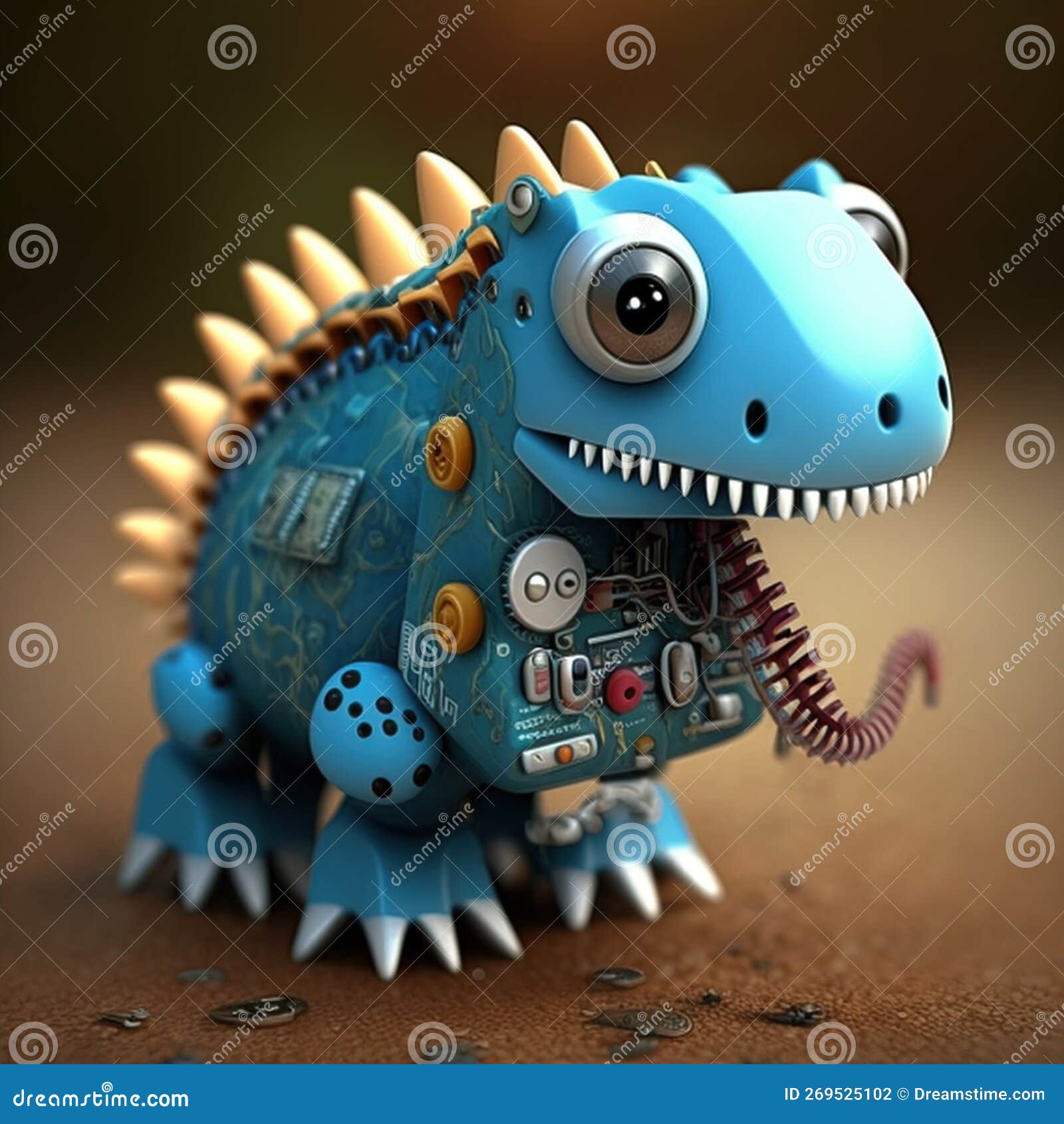 Cute Mini Electronic Engineer Dino 3d Stock Illustration - Illustration ...