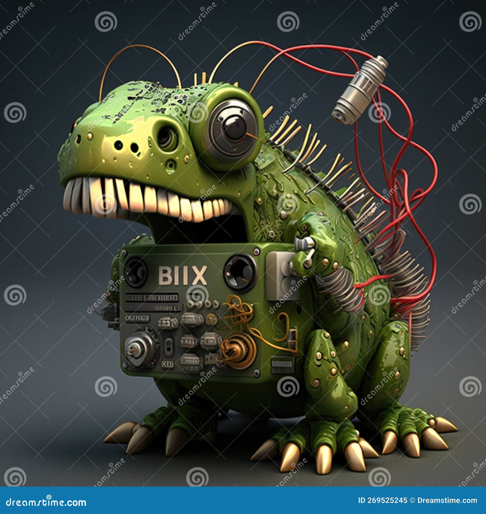 Cute Mini Electronic Engineer Dino 3d Stock Illustration - Illustration ...