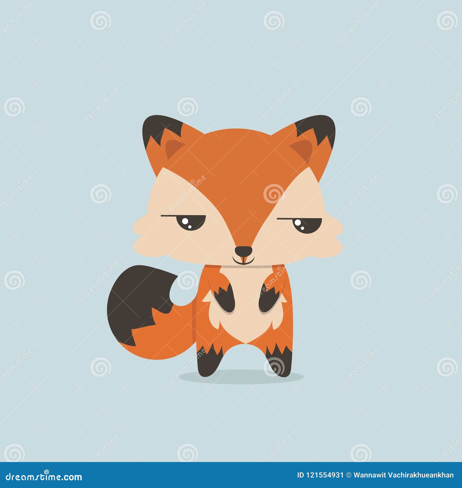 Cute mini fox vector stock vector. Illustration of cartoon - 121554931