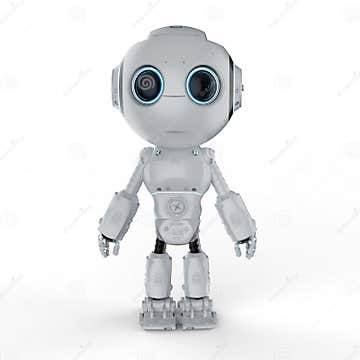 Cute mini robot stock illustration. Illustration of stand - 126907129