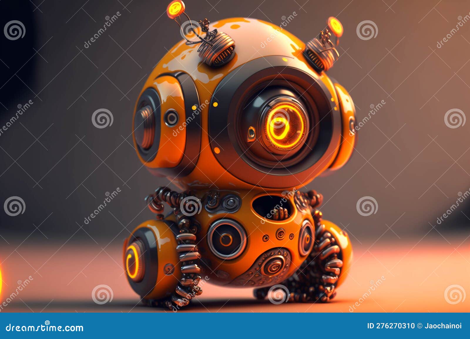 Cute Mini Robot, Generative AI Stock Illustration - Illustration of ...