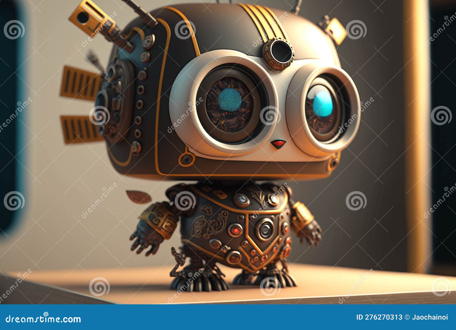Cute Mini Robot, Generative AI Stock Illustration - Illustration of ...