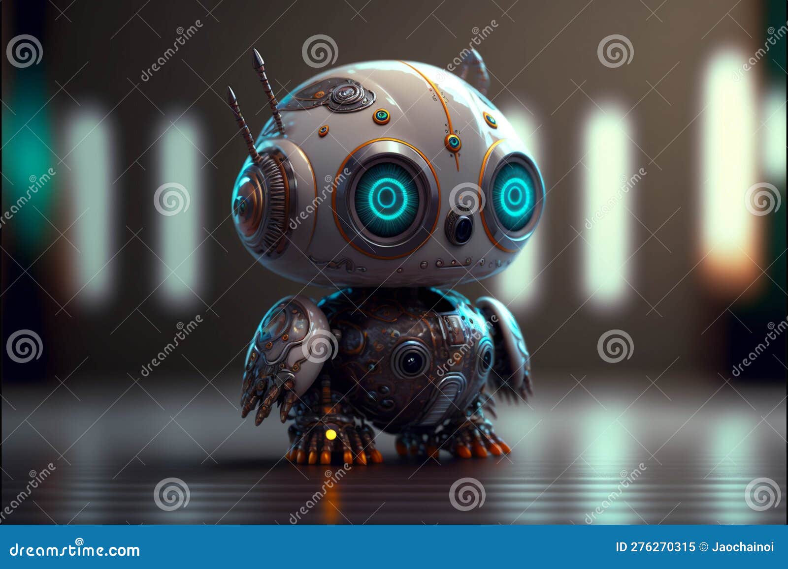 Cute Mini Robot, Generative AI Stock Illustration - Illustration of ...