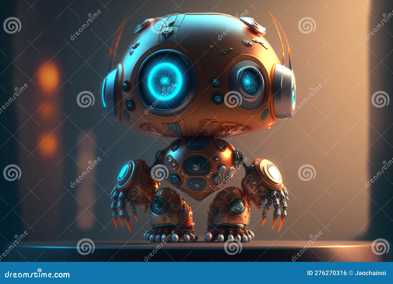 Cute Mini Robot, Generative AI Stock Illustration - Illustration of ...
