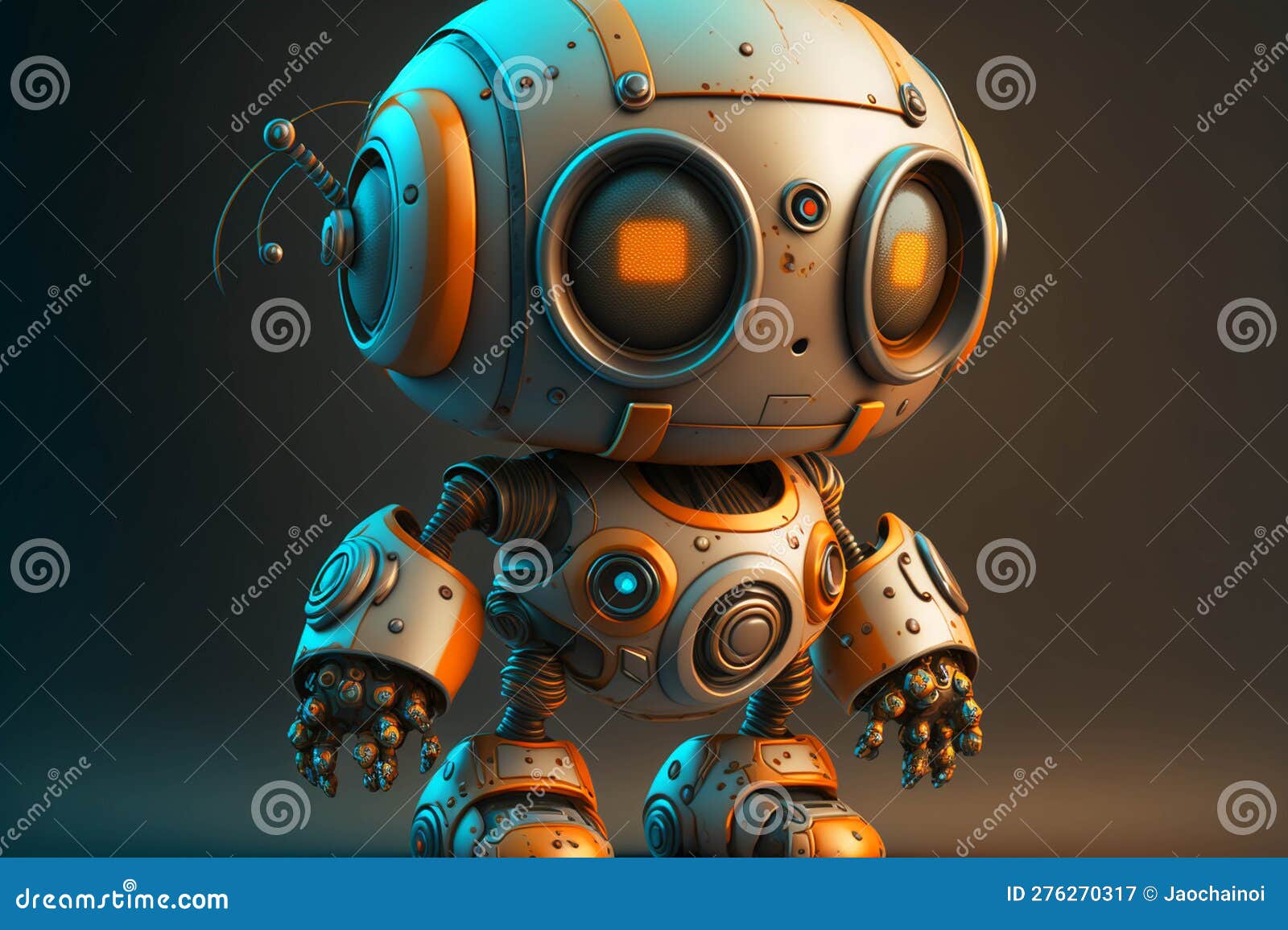 Cute Mini Robot, Generative AI Stock Illustration - Illustration of ...