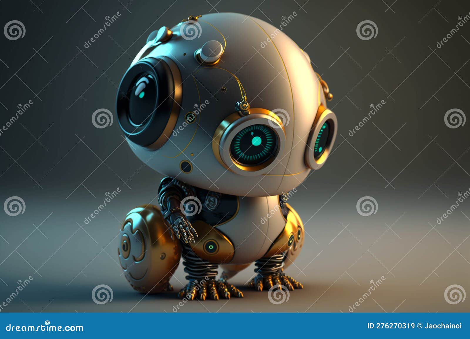 Cute Mini Robot, Generative AI Stock Illustration - Illustration of ...