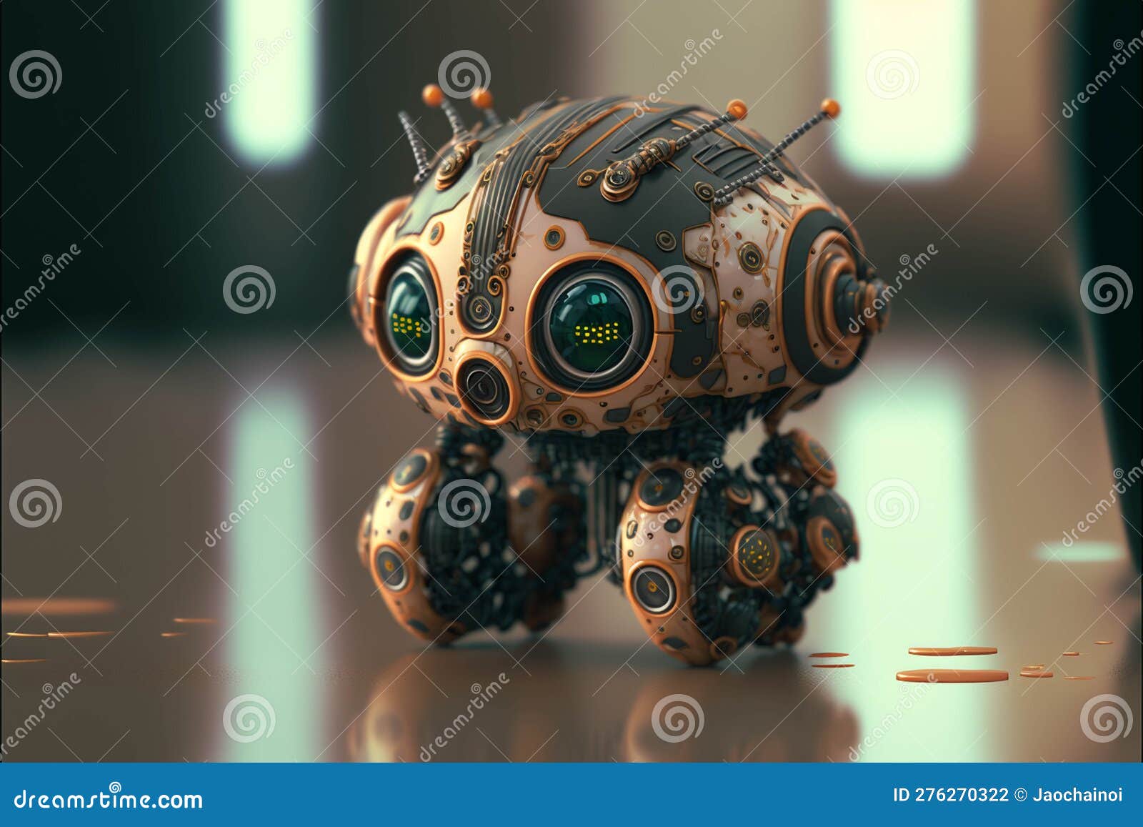 Cute Mini Robot, Generative AI Stock Illustration - Illustration of ...