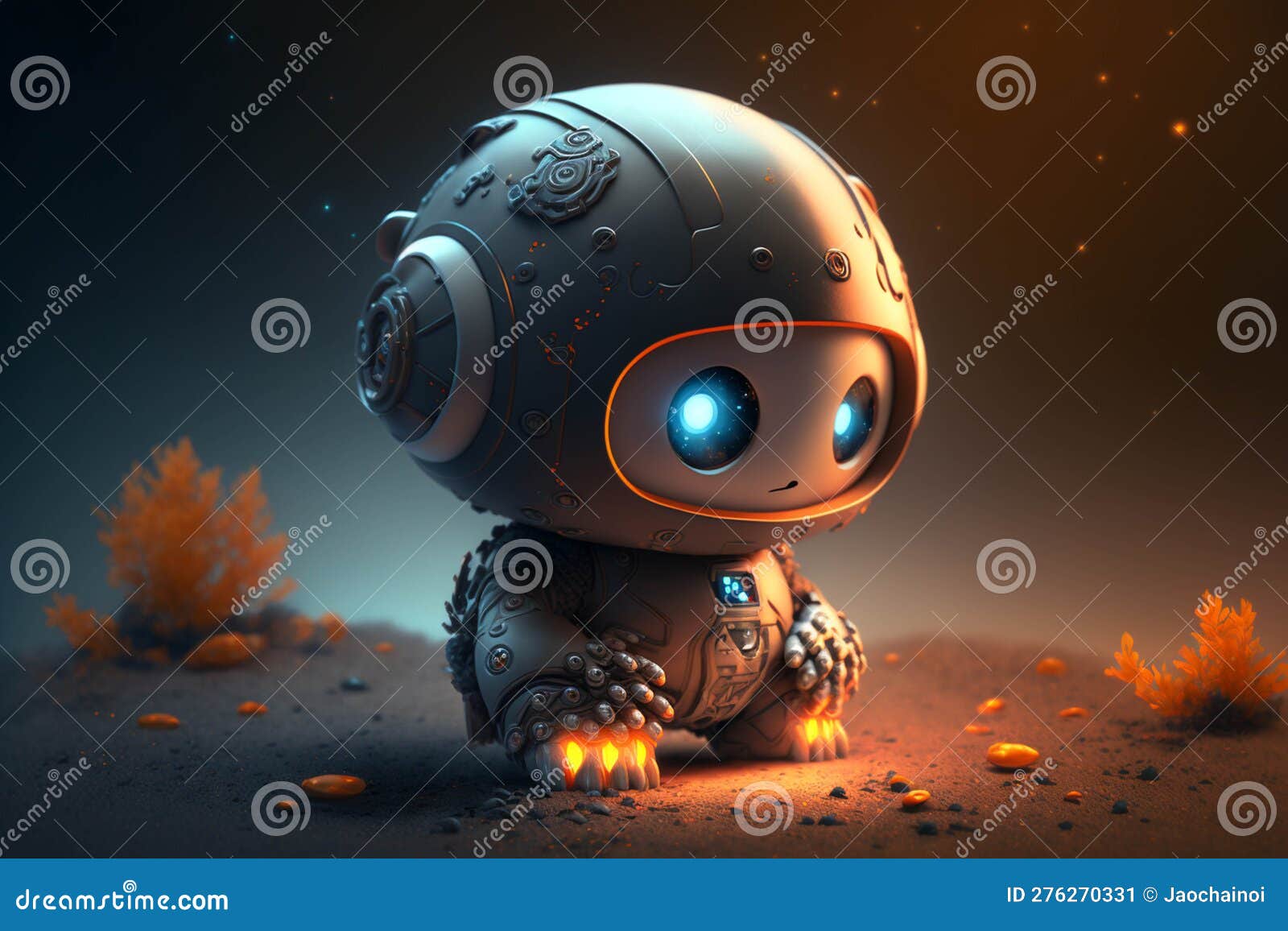 Cute Mini Robot, Generative AI Stock Illustration - Illustration of ...
