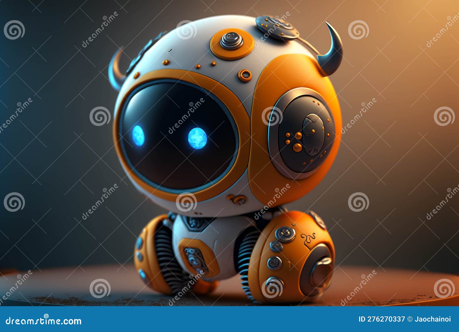 Cute Mini Robot, Generative AI Stock Illustration - Illustration of ...