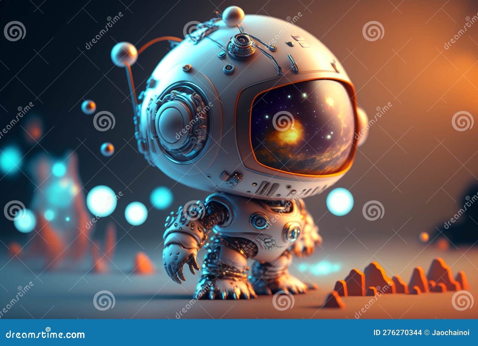 Cute Mini Robot, Generative AI Stock Illustration - Illustration of ...