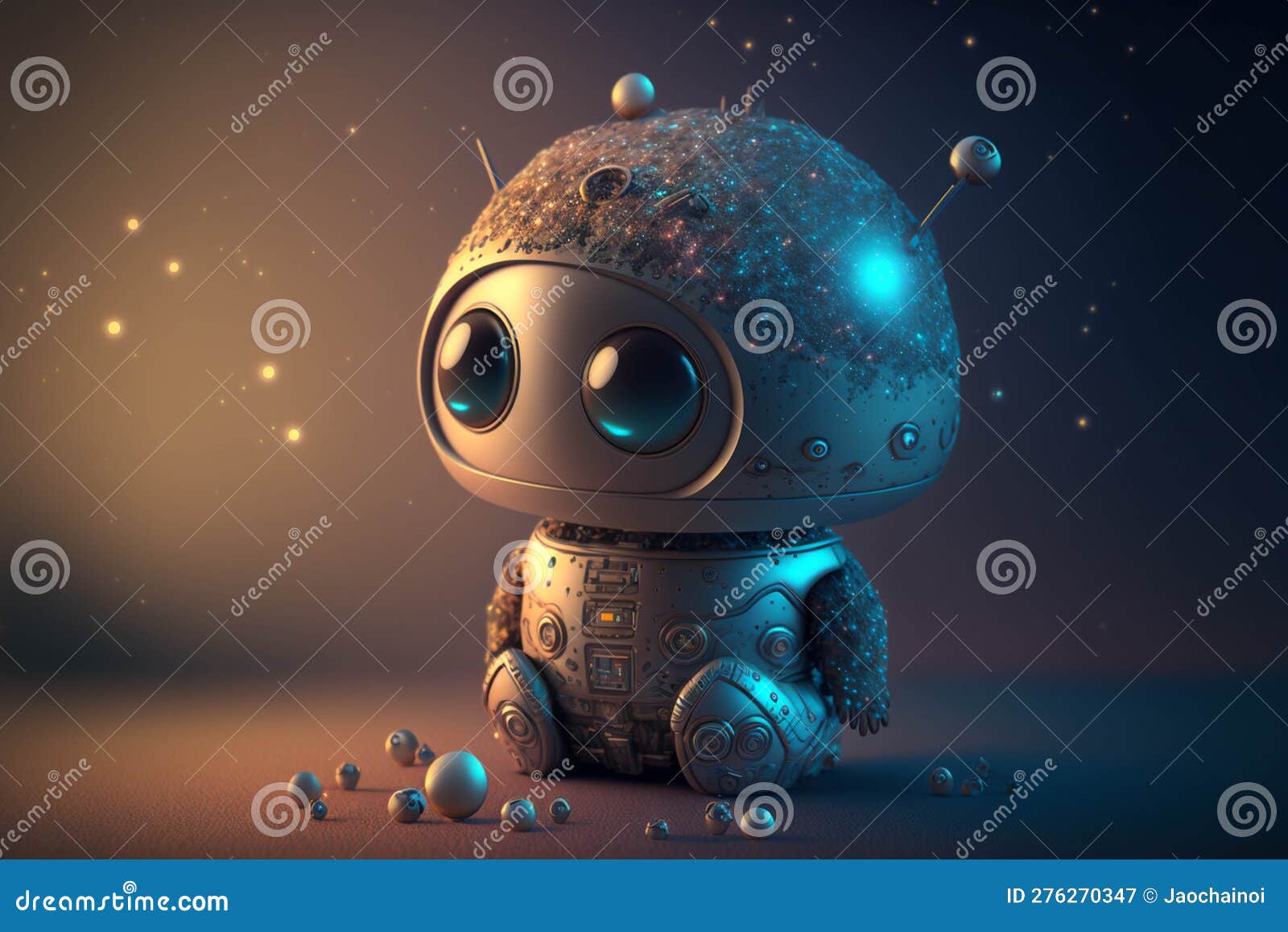 Cute Mini Robot, Generative AI Stock Illustration - Illustration of ...