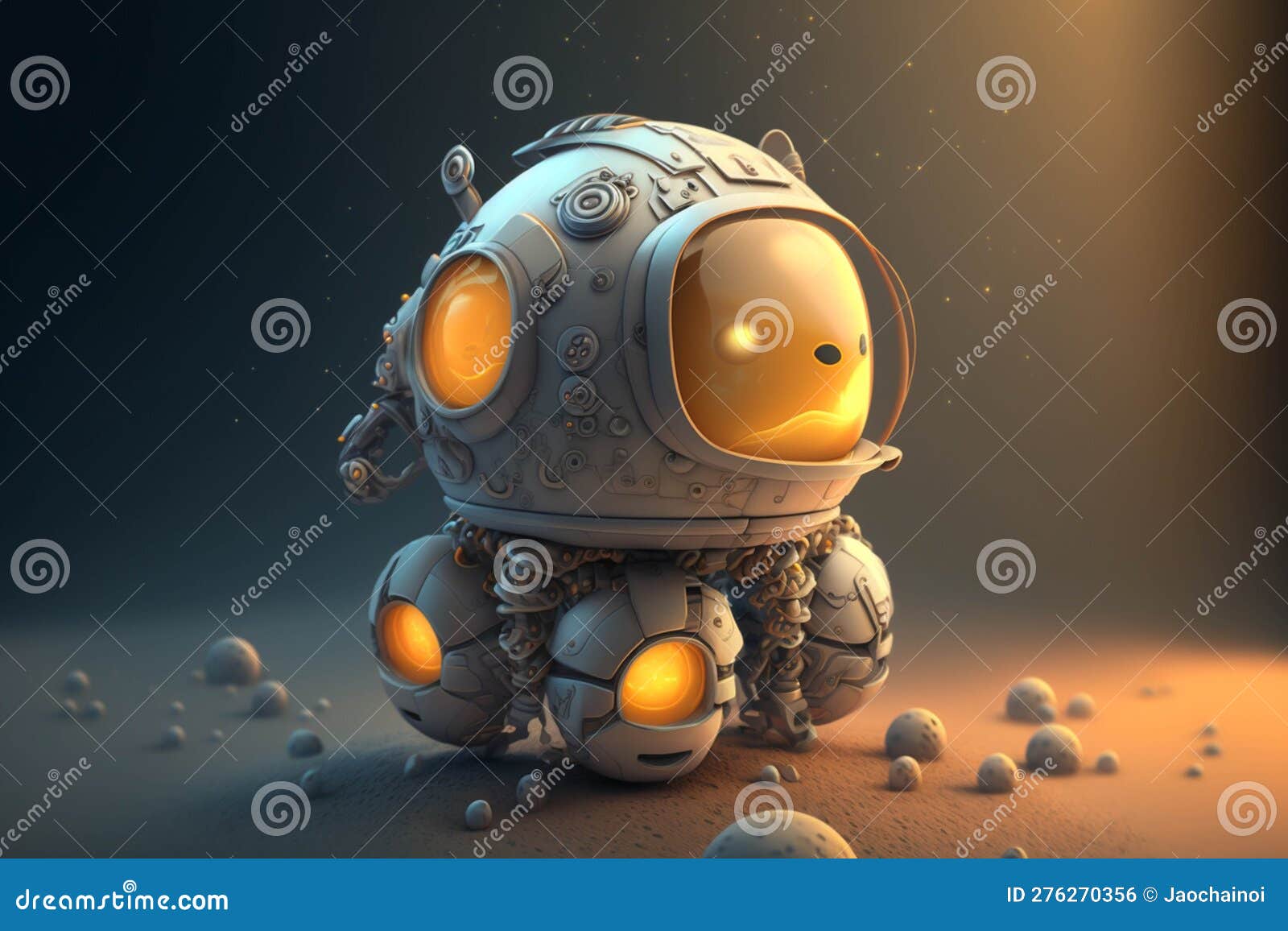 Cute Mini Robot, Generative AI Stock Illustration - Illustration of ...