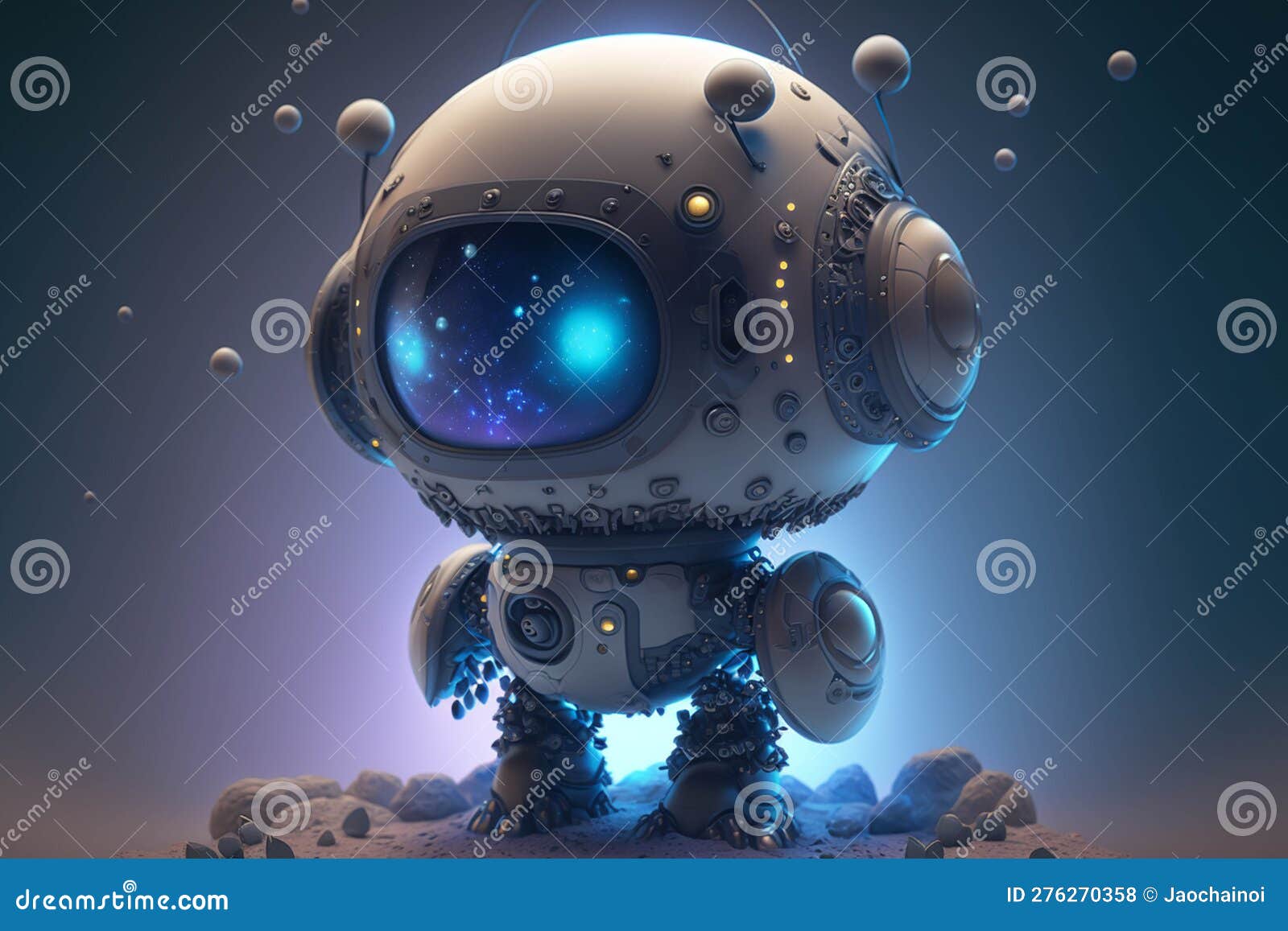 Cute Mini Robot, Generative AI Stock Illustration - Illustration of ...