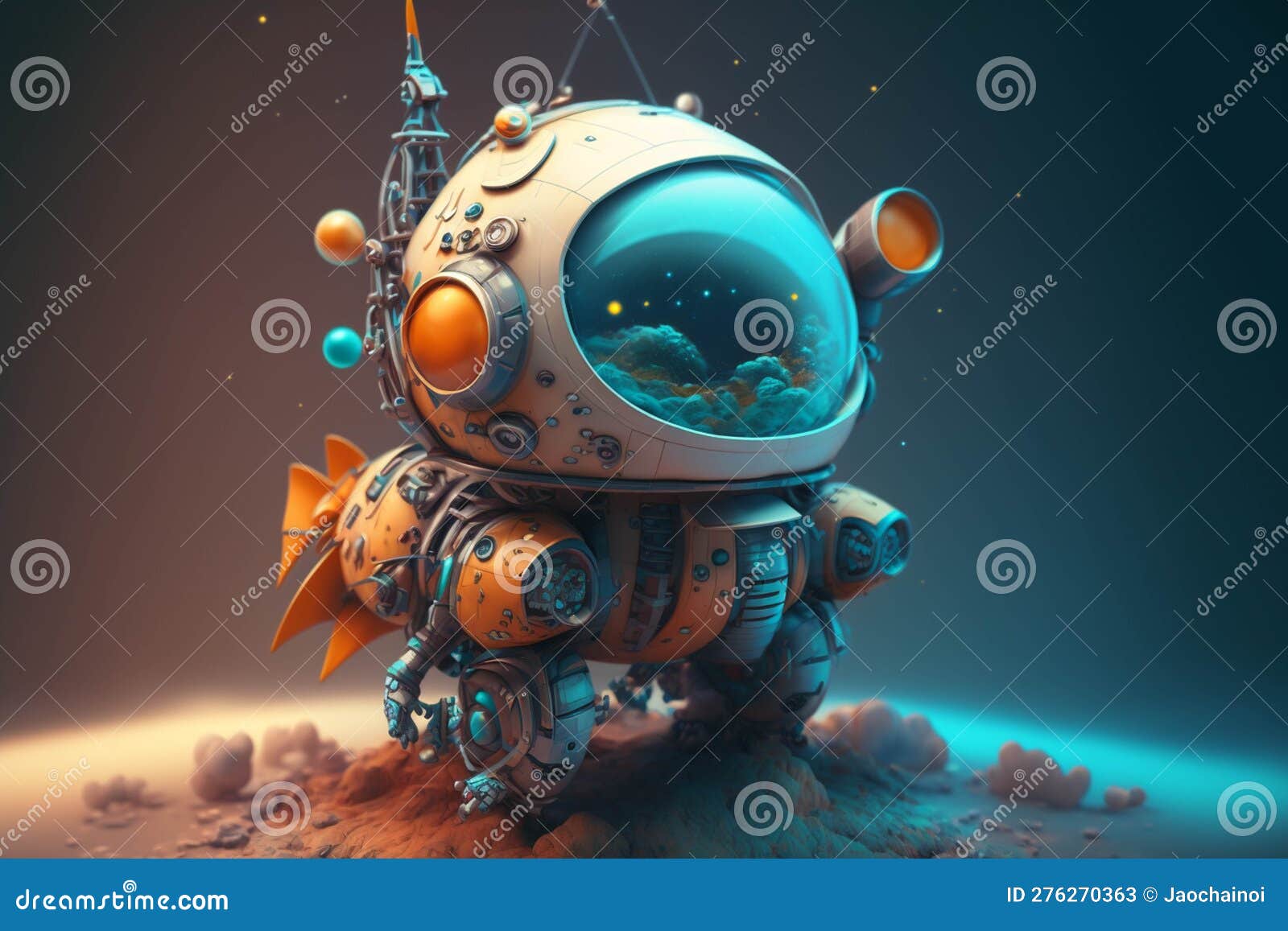 Cute Mini Robot, Generative AI Stock Illustration - Illustration of ...