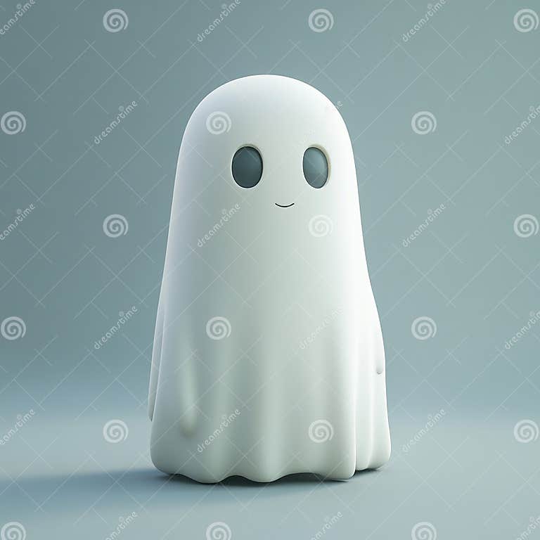 Cute Minimalist Ghosts on a Clean Background Stock Illustration ...