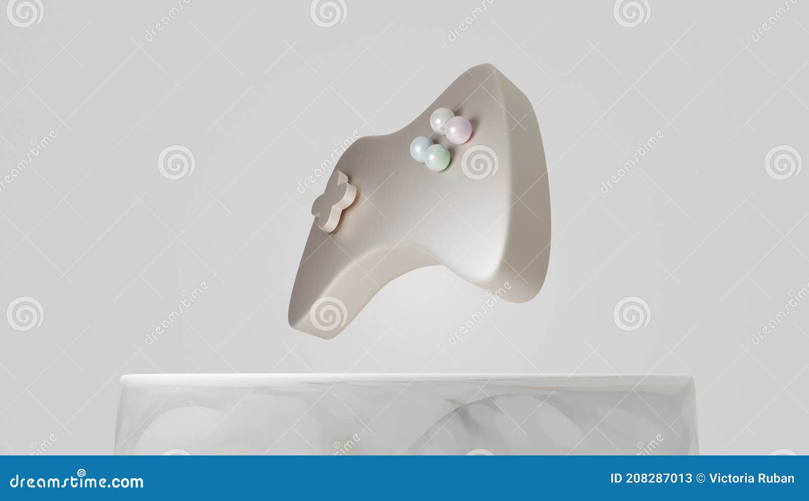 Cute Minimalistic Game Joystick on Marble Stand Stock Illustration ...