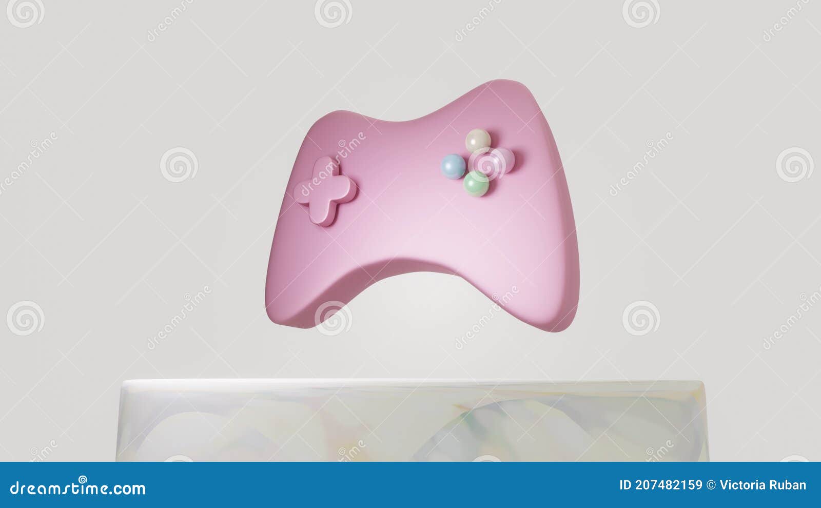 Cute Minimalistic Pink Game Joystick on Marble Stand, Computer Gaming ...