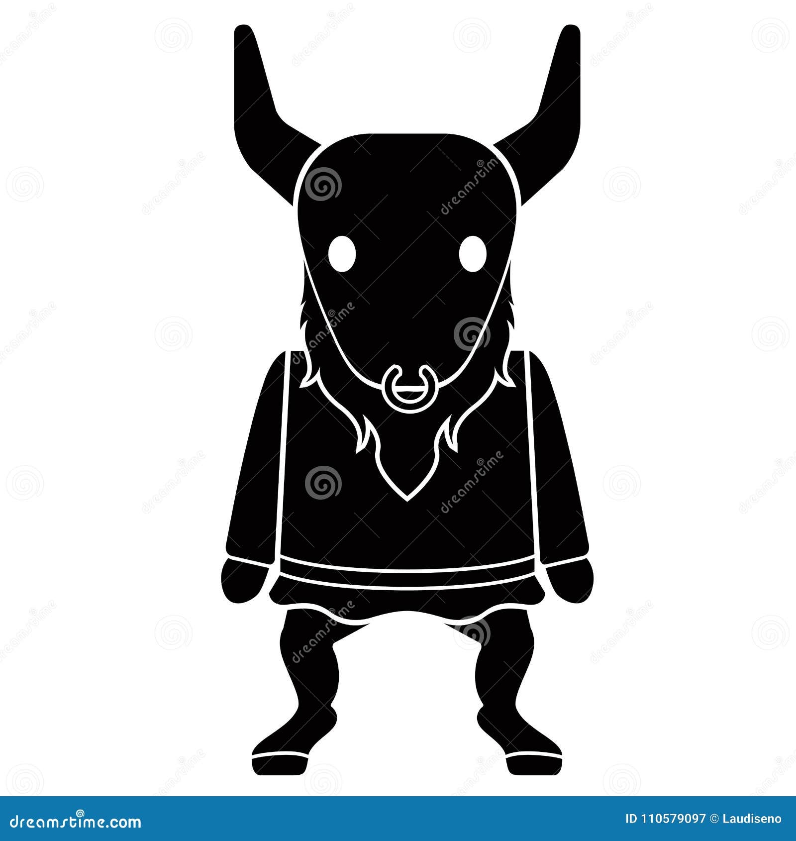 Cute minotaur icon stock vector. Illustration of creature - 110579097