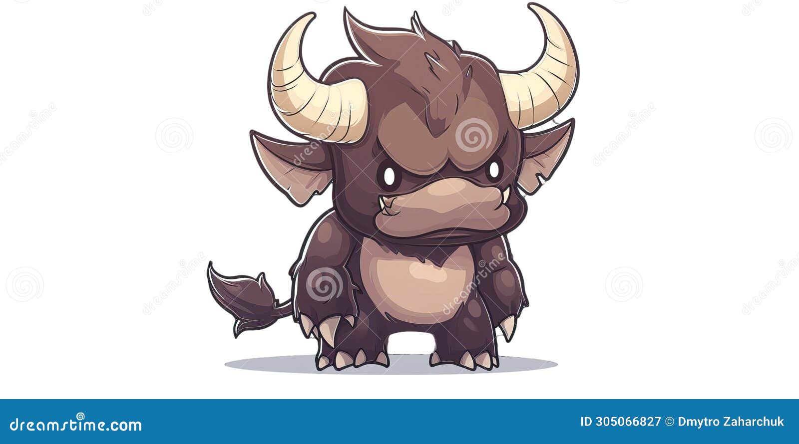 Cute Minotaur Isolated on White Background. Stock Image - Image of ...