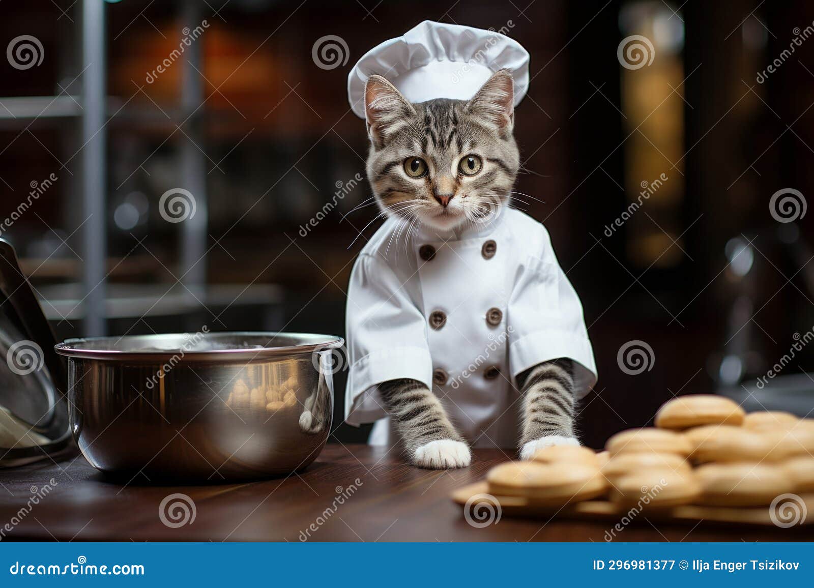 Cute and Mischievous Cat Chef Expertly Preparing Nutritious Meals for ...