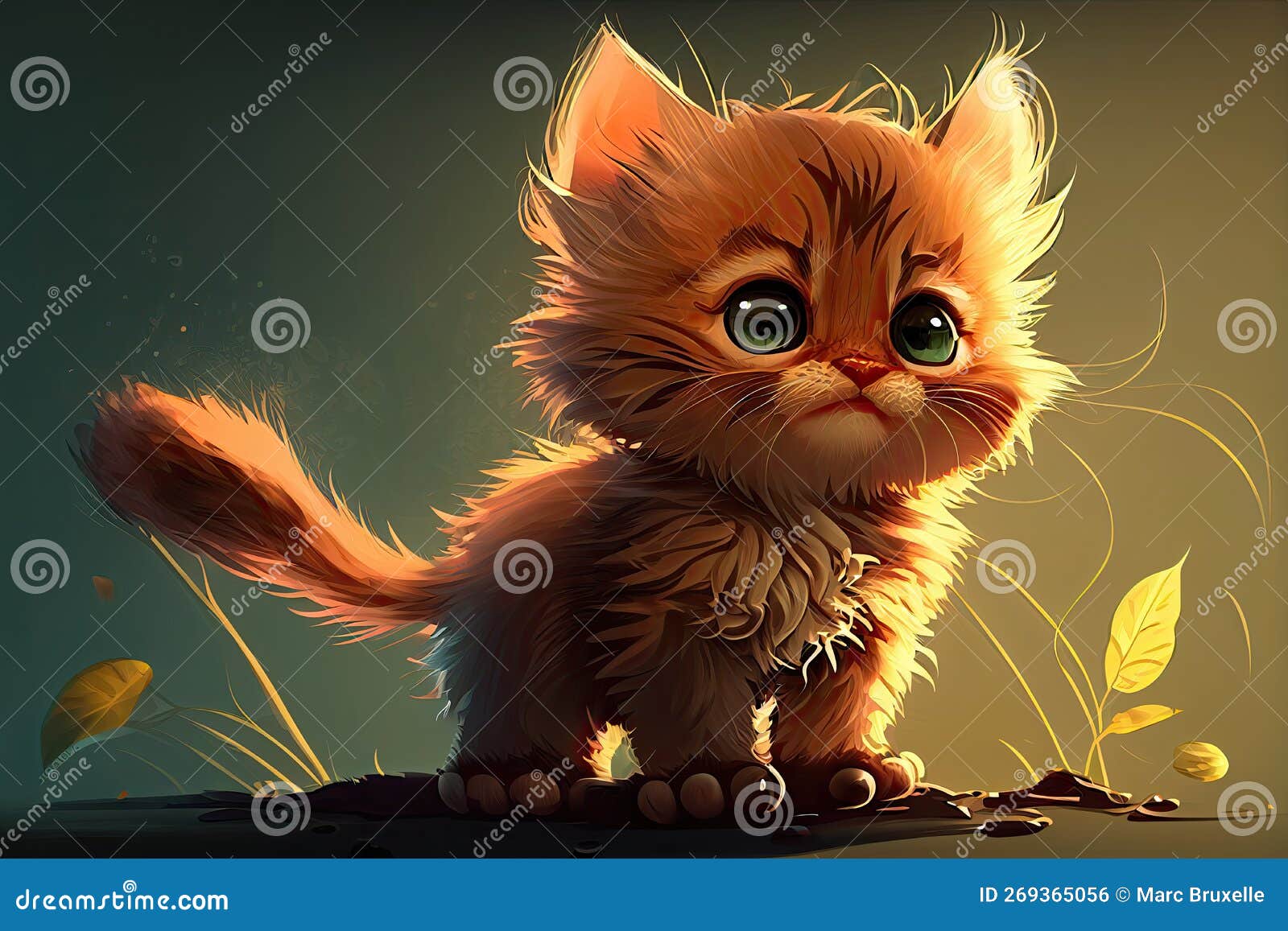 Cute Mischievous Orange Kitten - AI Generated Stock Illustration ...