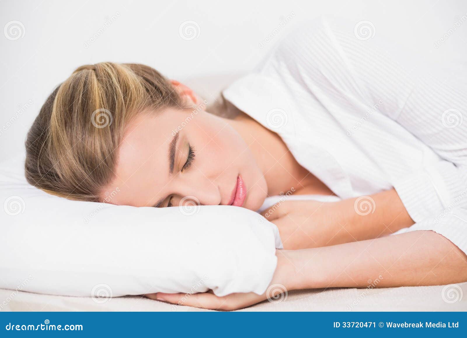 Cute Model Sleeping in Cosy Bed Stock Image - Image of 1819, light ...