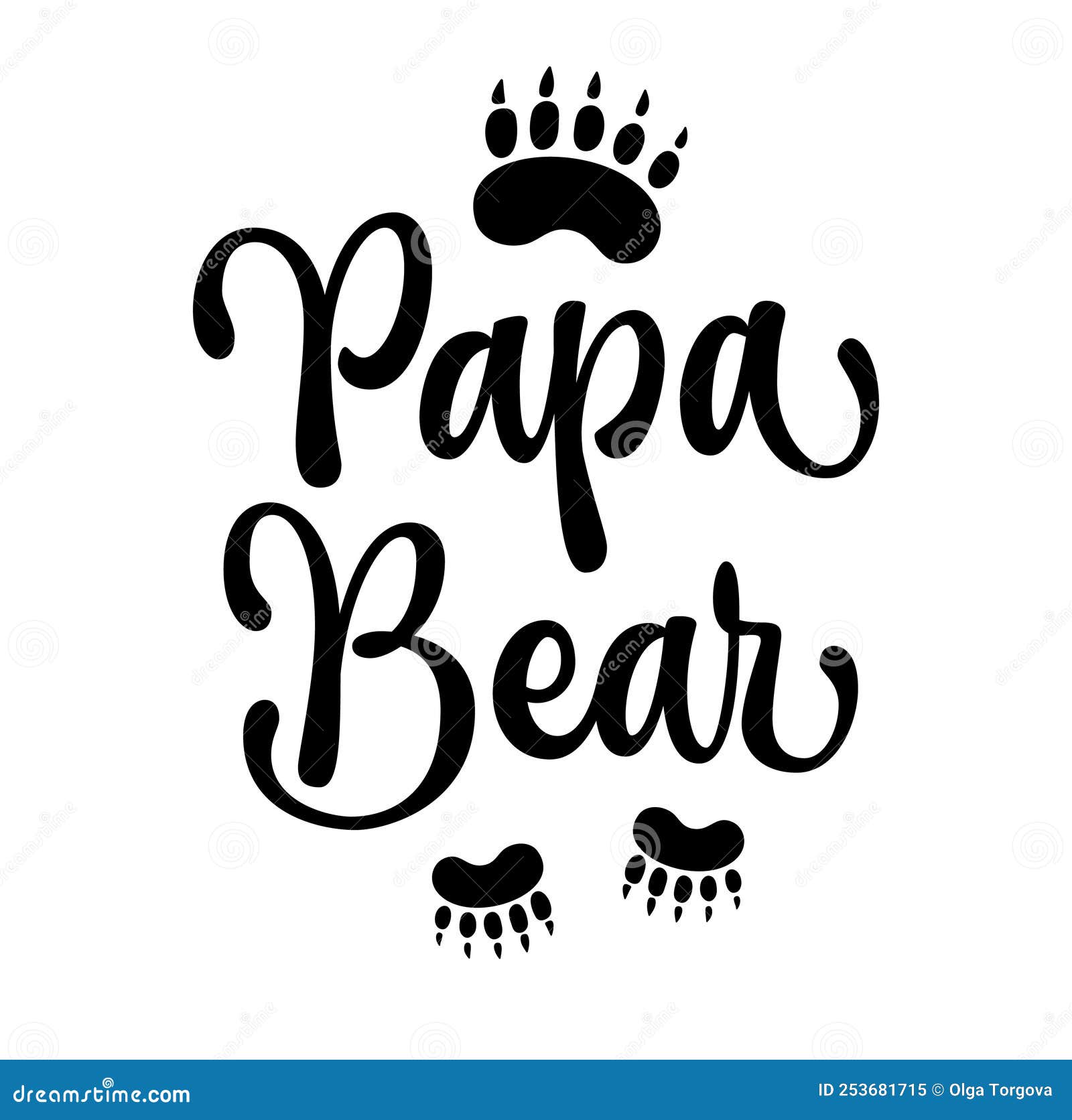 Papa Bear Black Paw Symbol. Simple Forest Logo With Text. Bear Paw ...