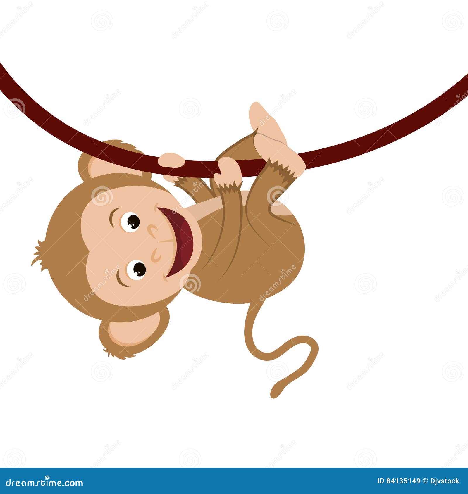 Cute mokey cartoon stock illustration. Illustration of animal - 84135149