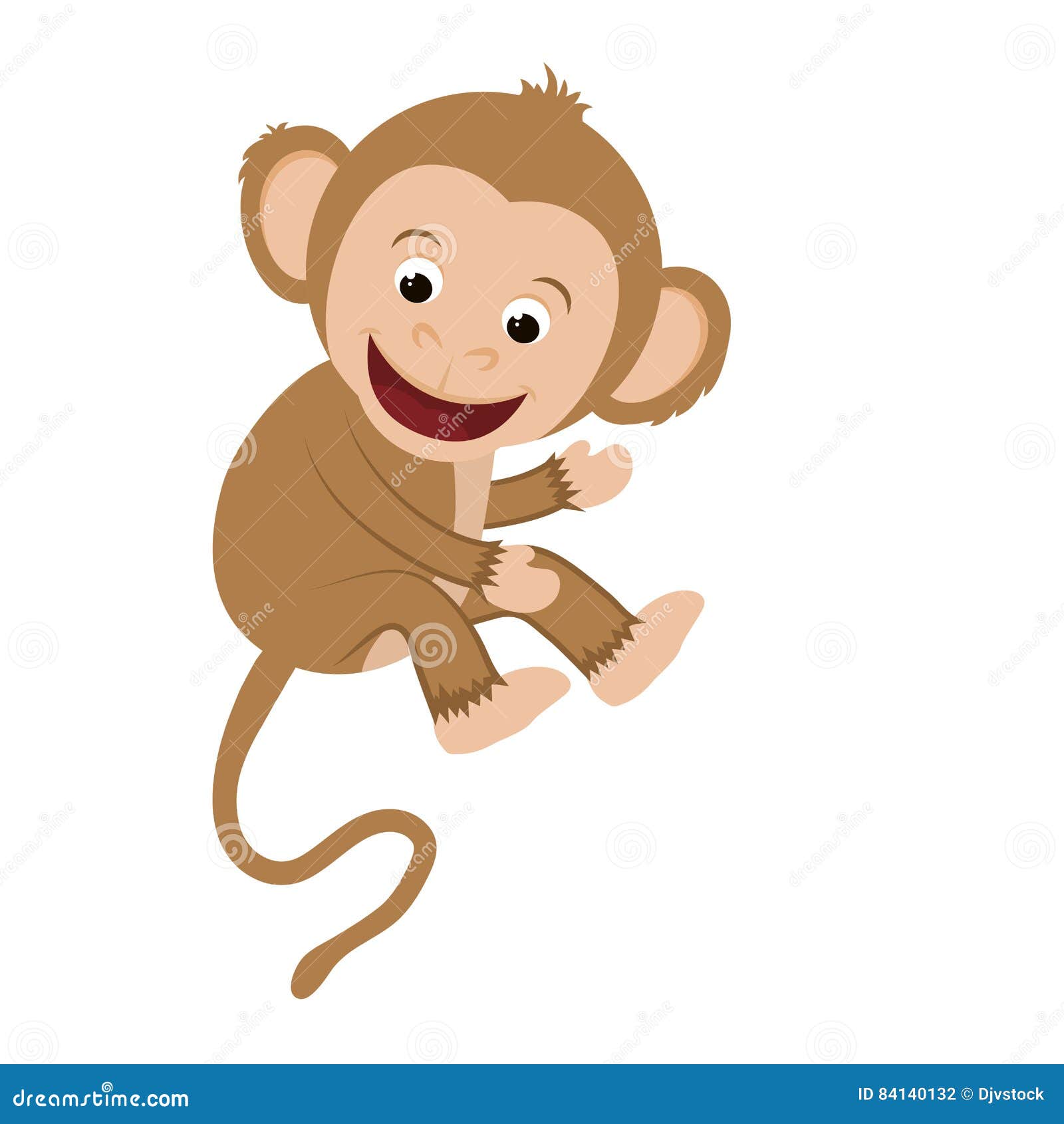 Cute mokey cartoon stock illustration. Illustration of adorable - 84140132