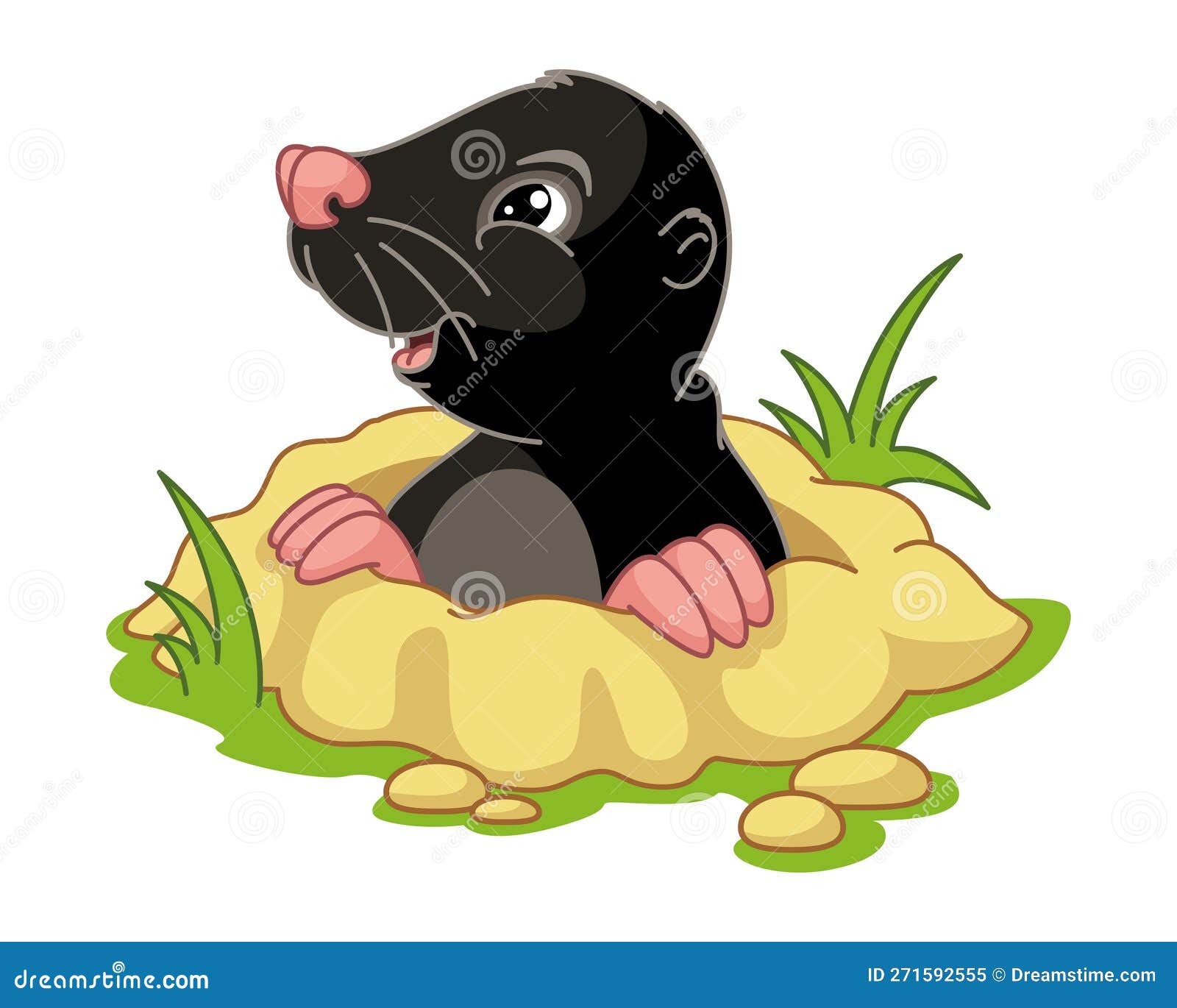 Cute Mole Cartoon Vector Illustration Stock Vector - Illustration of ...